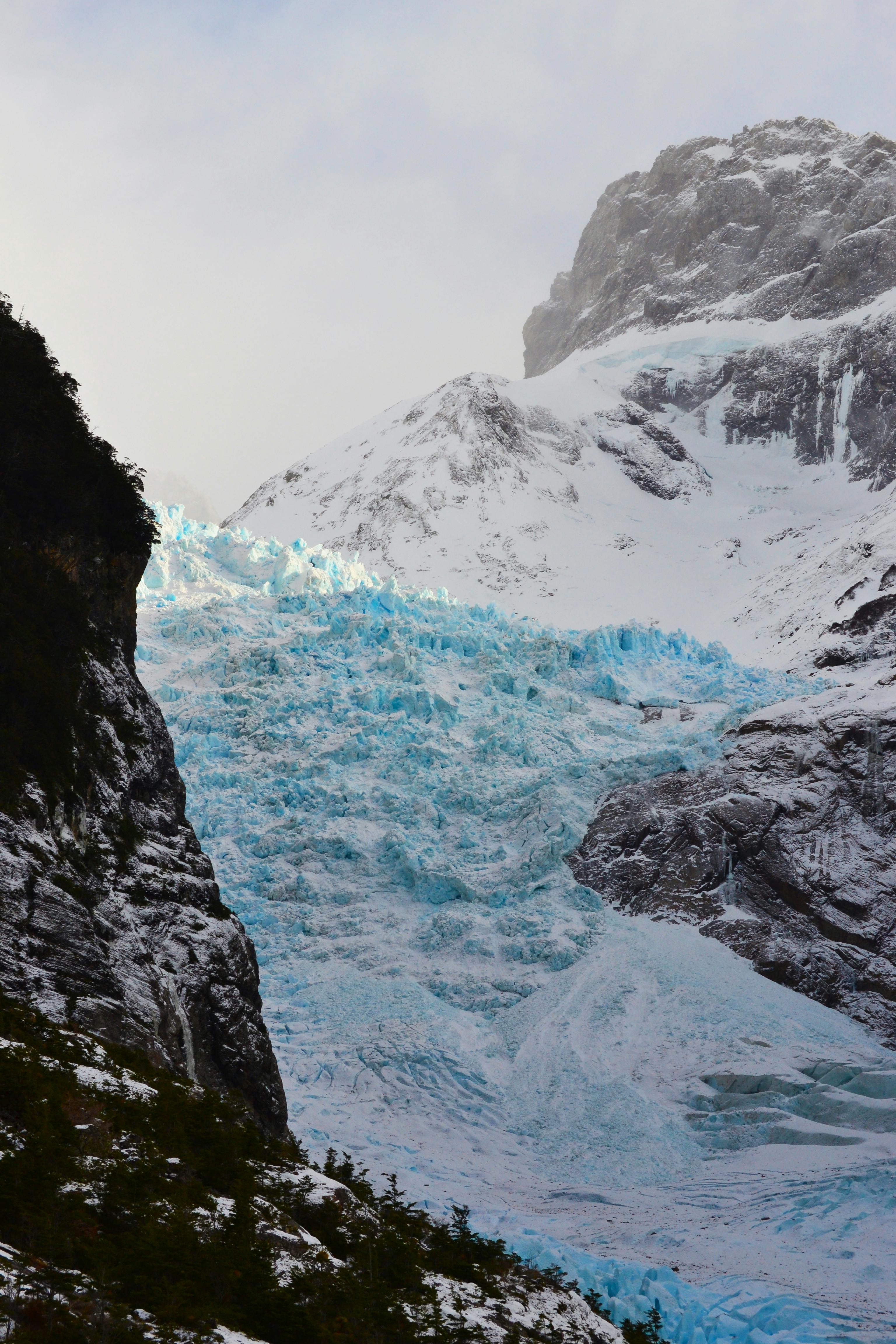 Glacier on the Slope of a Snow-Covered Mountain · Free Stock Photo