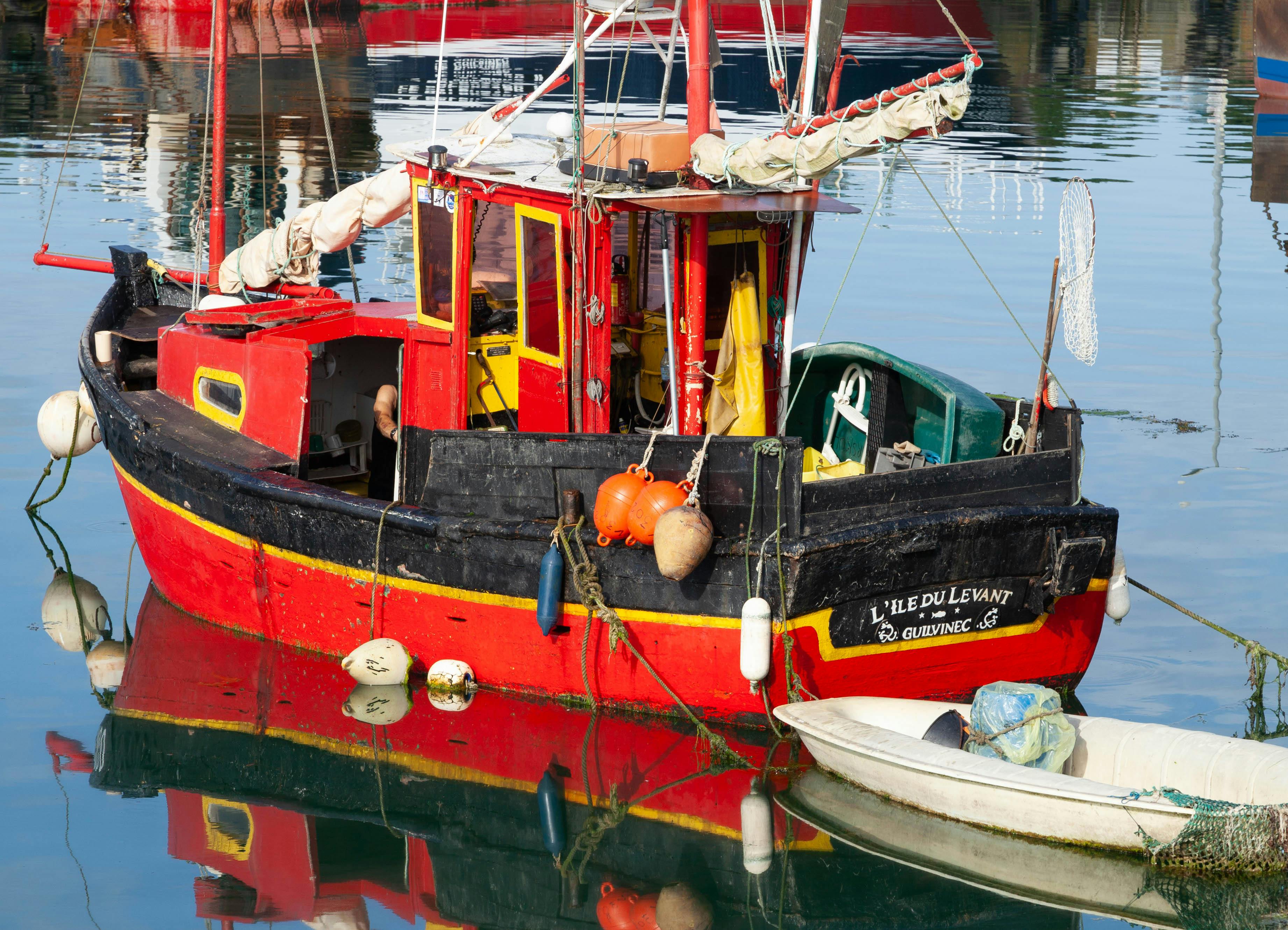 Red and Black Fishing Boat · Free Stock Photo