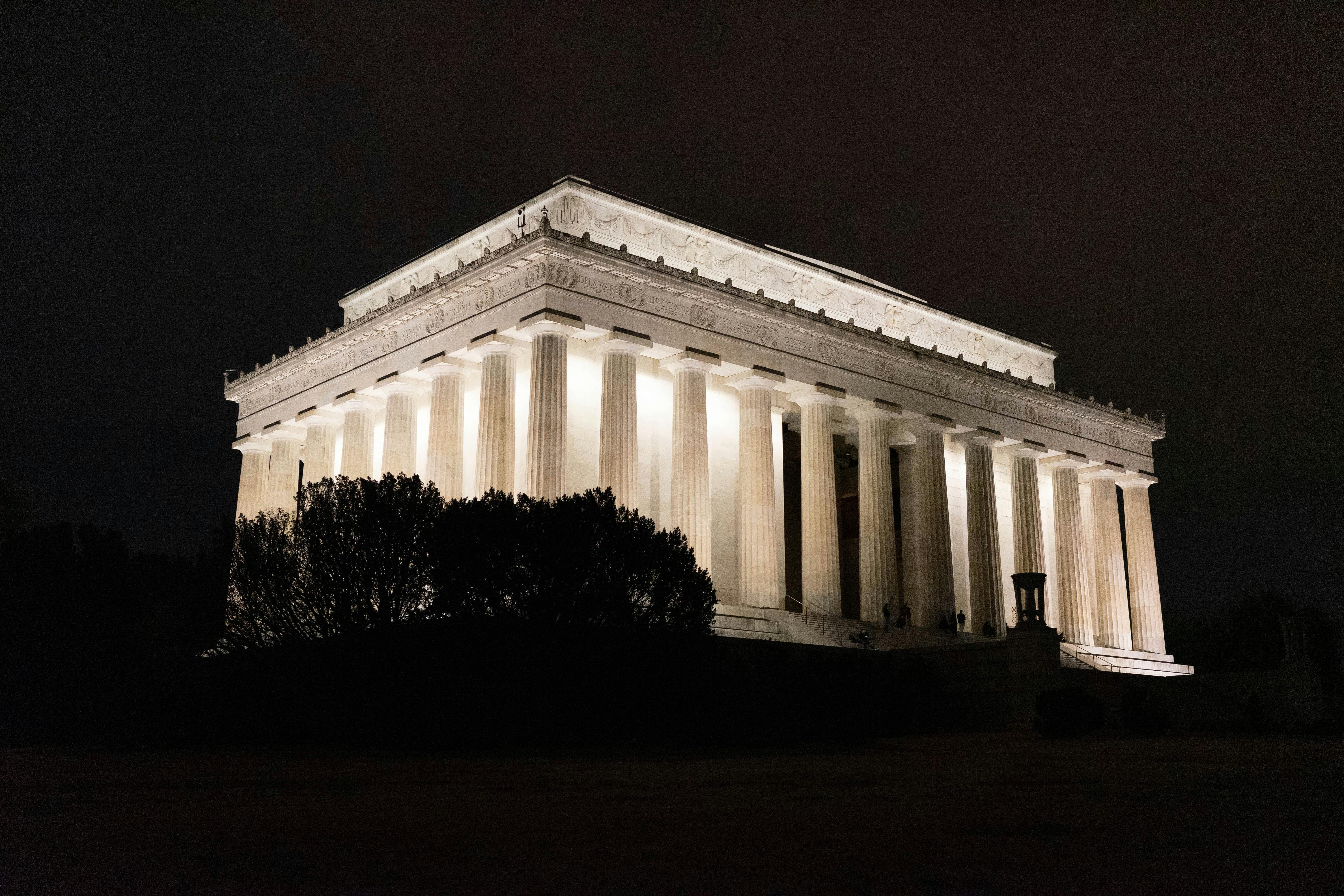 Statue of George Washington in front of Indiana Statehouse · Free Stock ...