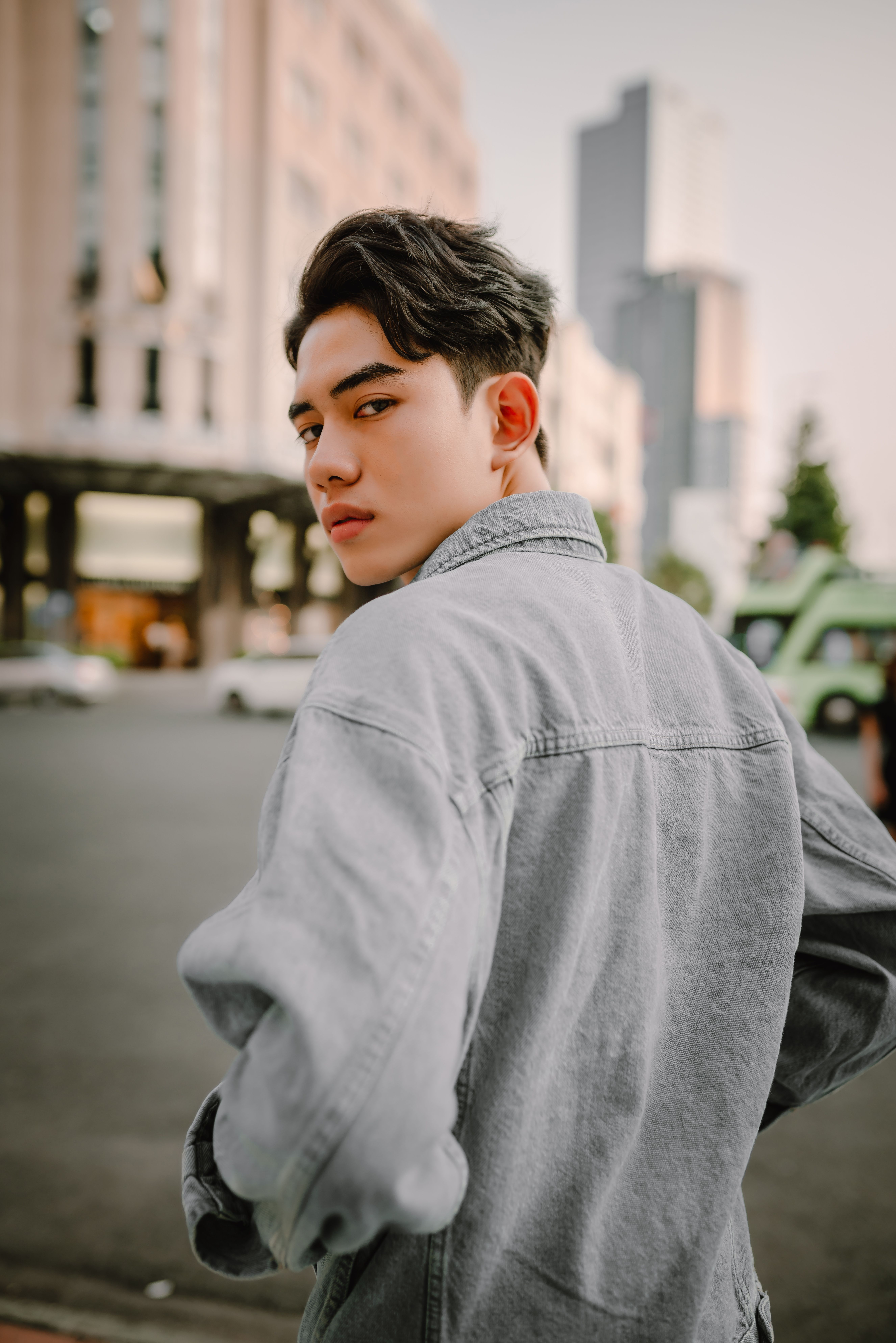 Young Man in a Denim Jacket · Free Stock Photo