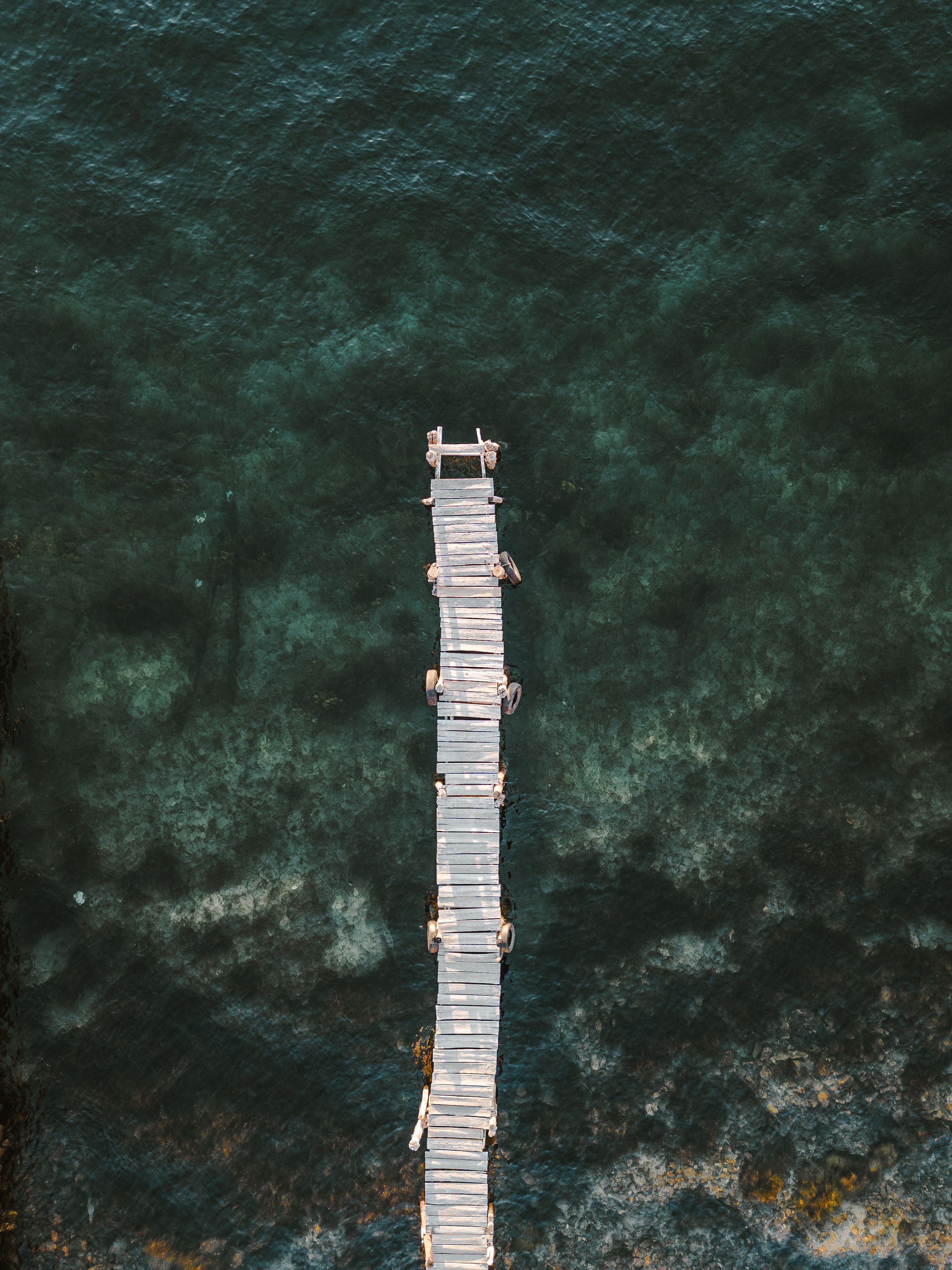 Top View of a Pier on an Ocean · Free Stock Photo
