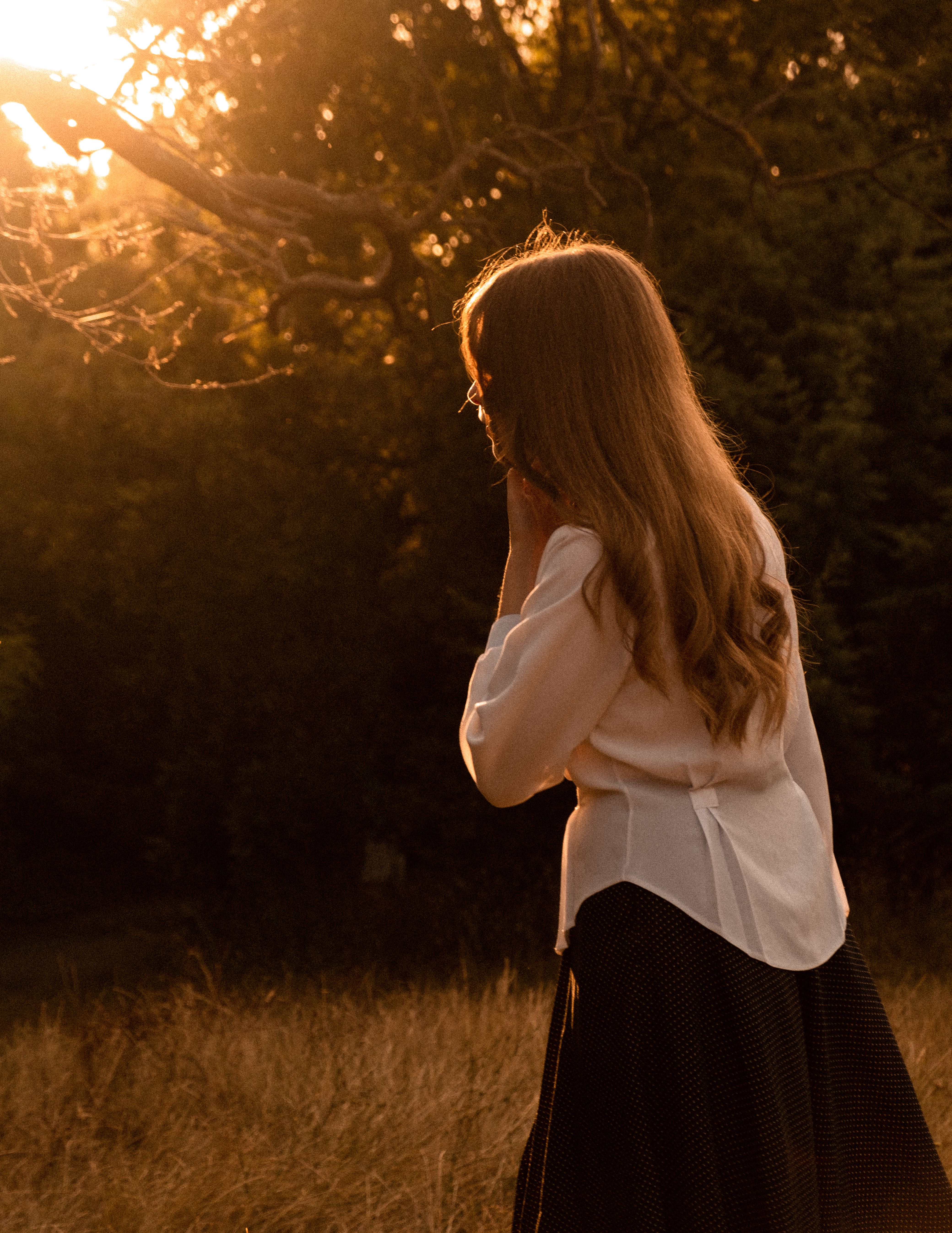 Back View of Woman in White Shirt · Free Stock Photo