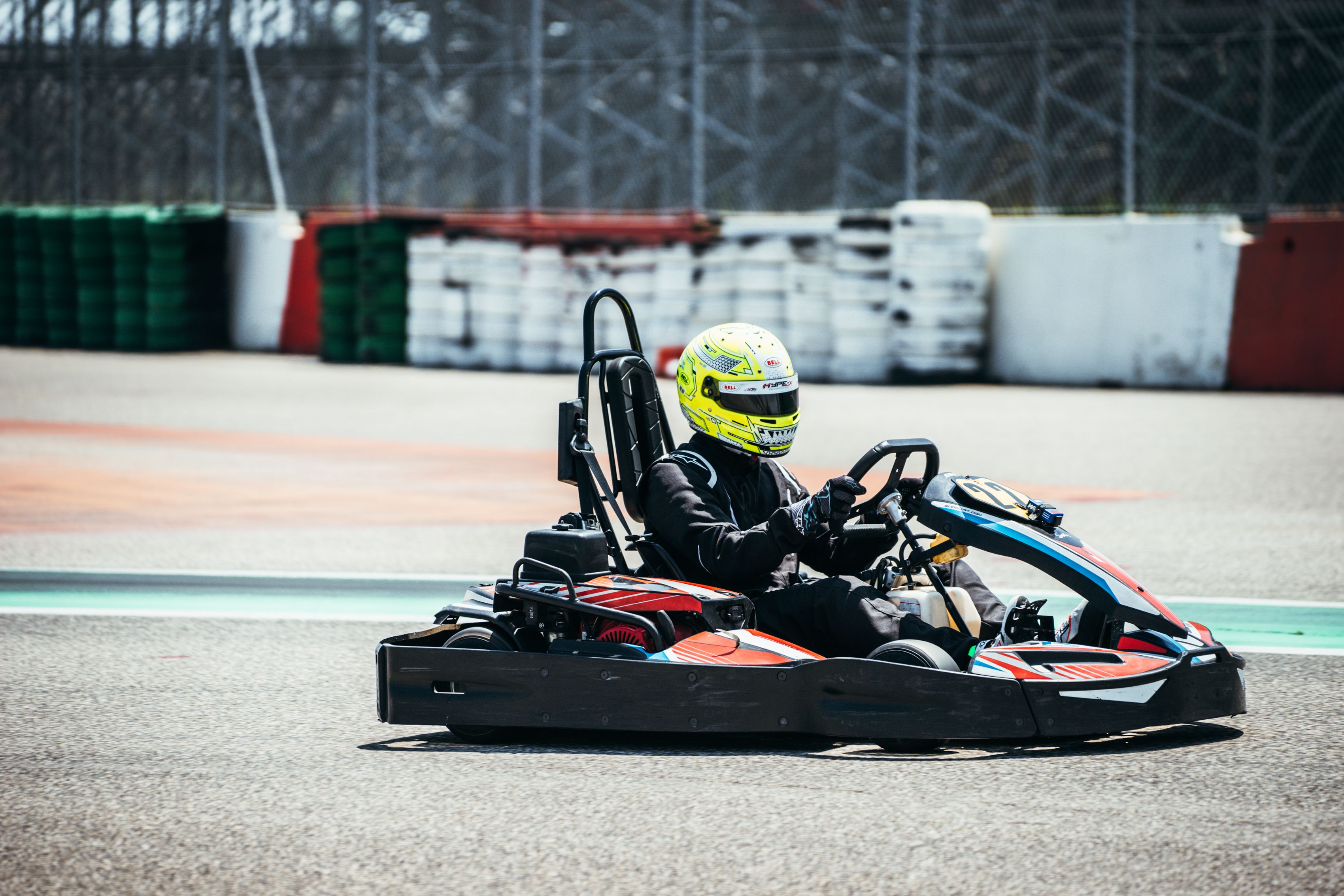 Driver in Karting Racing on Circuit · Free Stock Photo