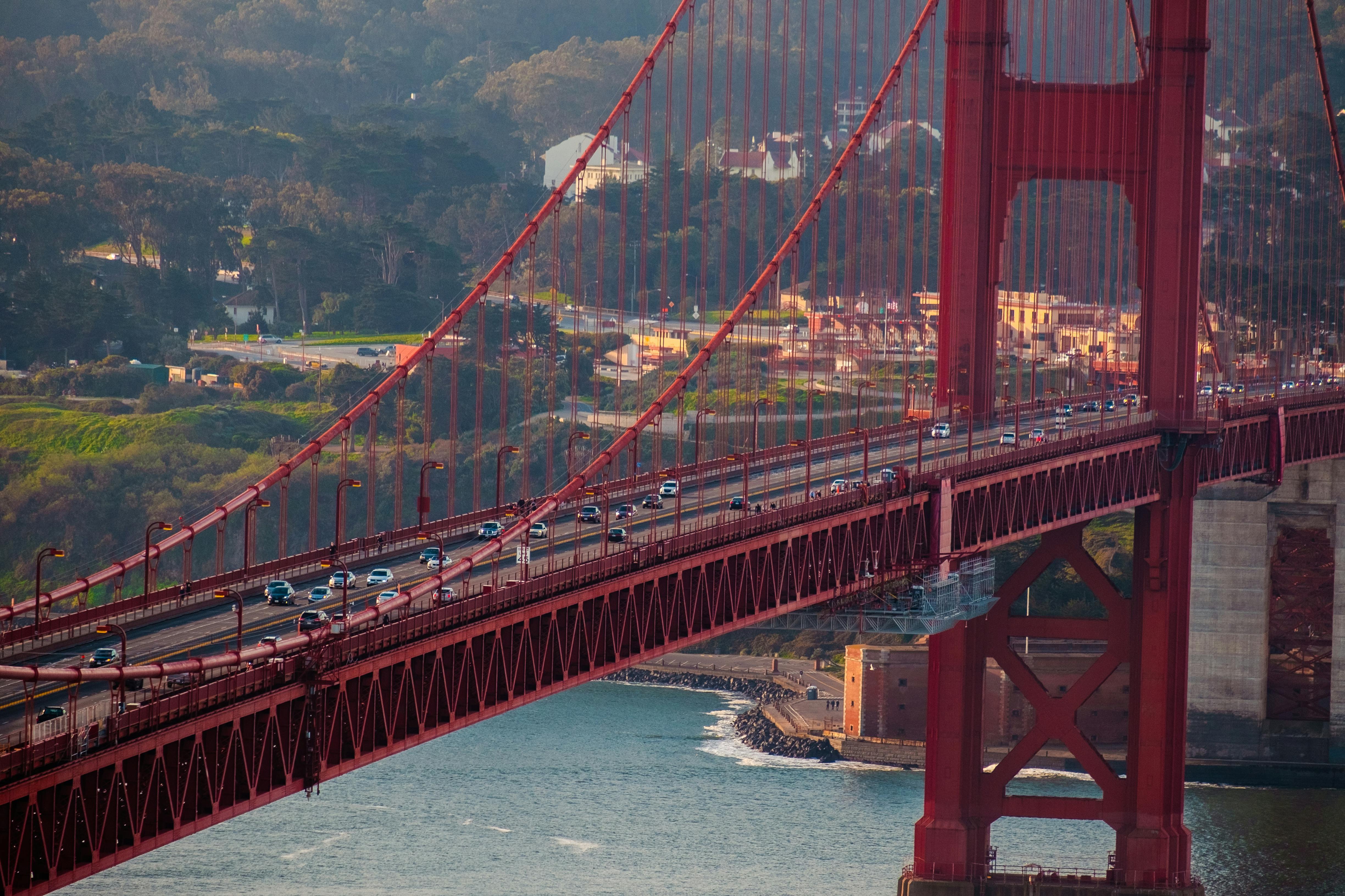 Silhouette of Golden Gate Bridge during Golden Hour · Free Stock Photo