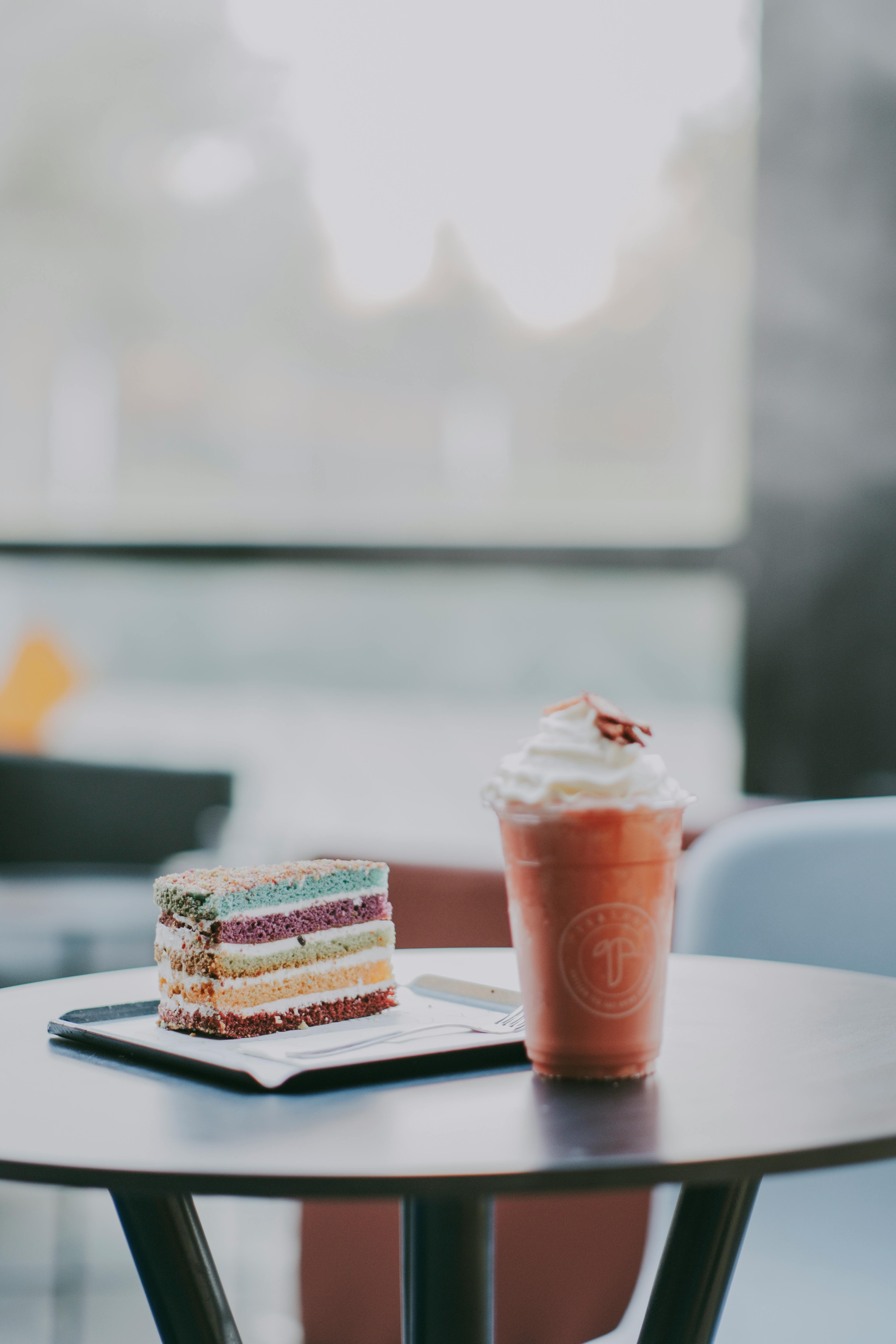 Sweet Cake and Shake on Table · Free Stock Photo