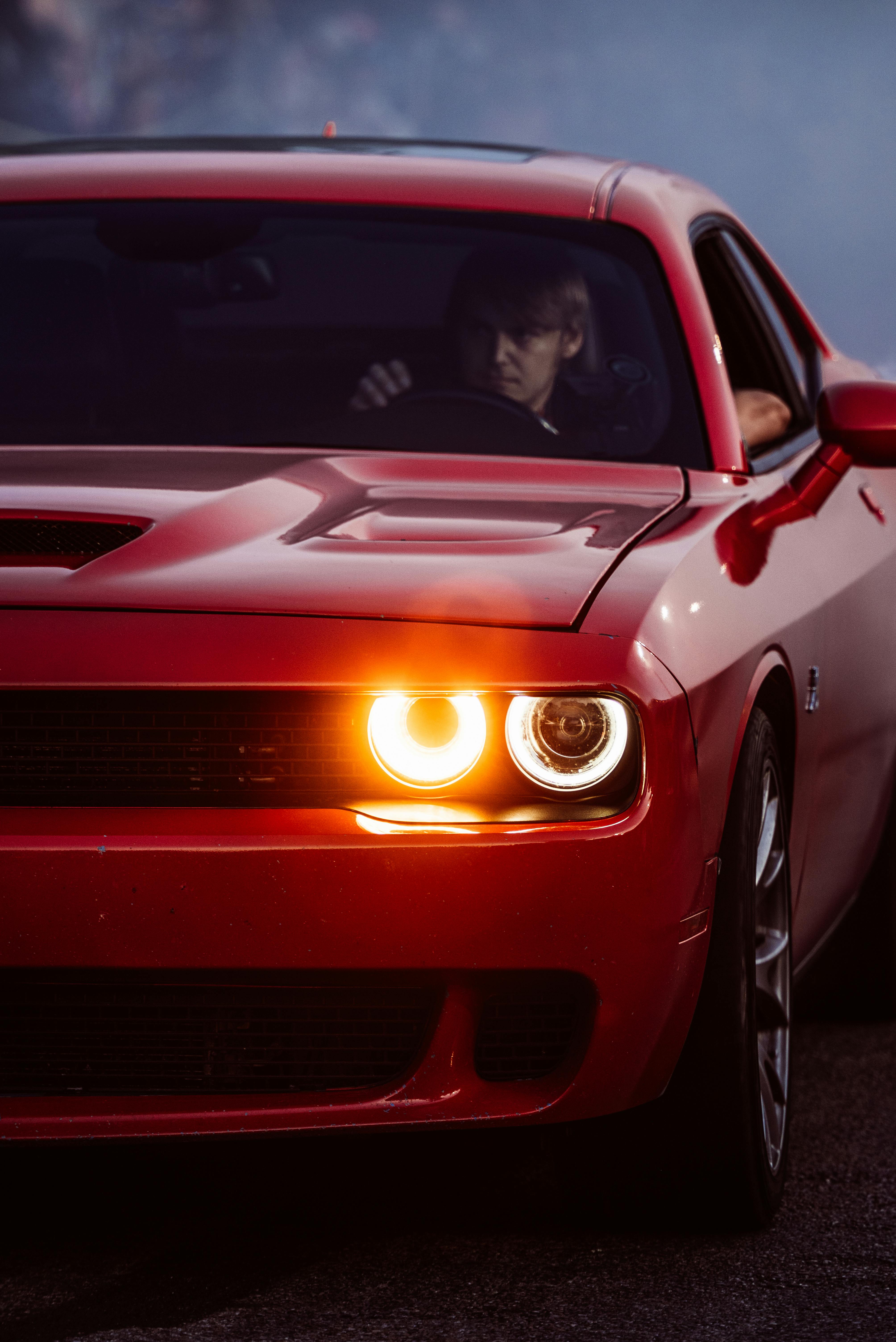 Dodge Challenger Night Red Headlight Photos, Download The BEST Free ...