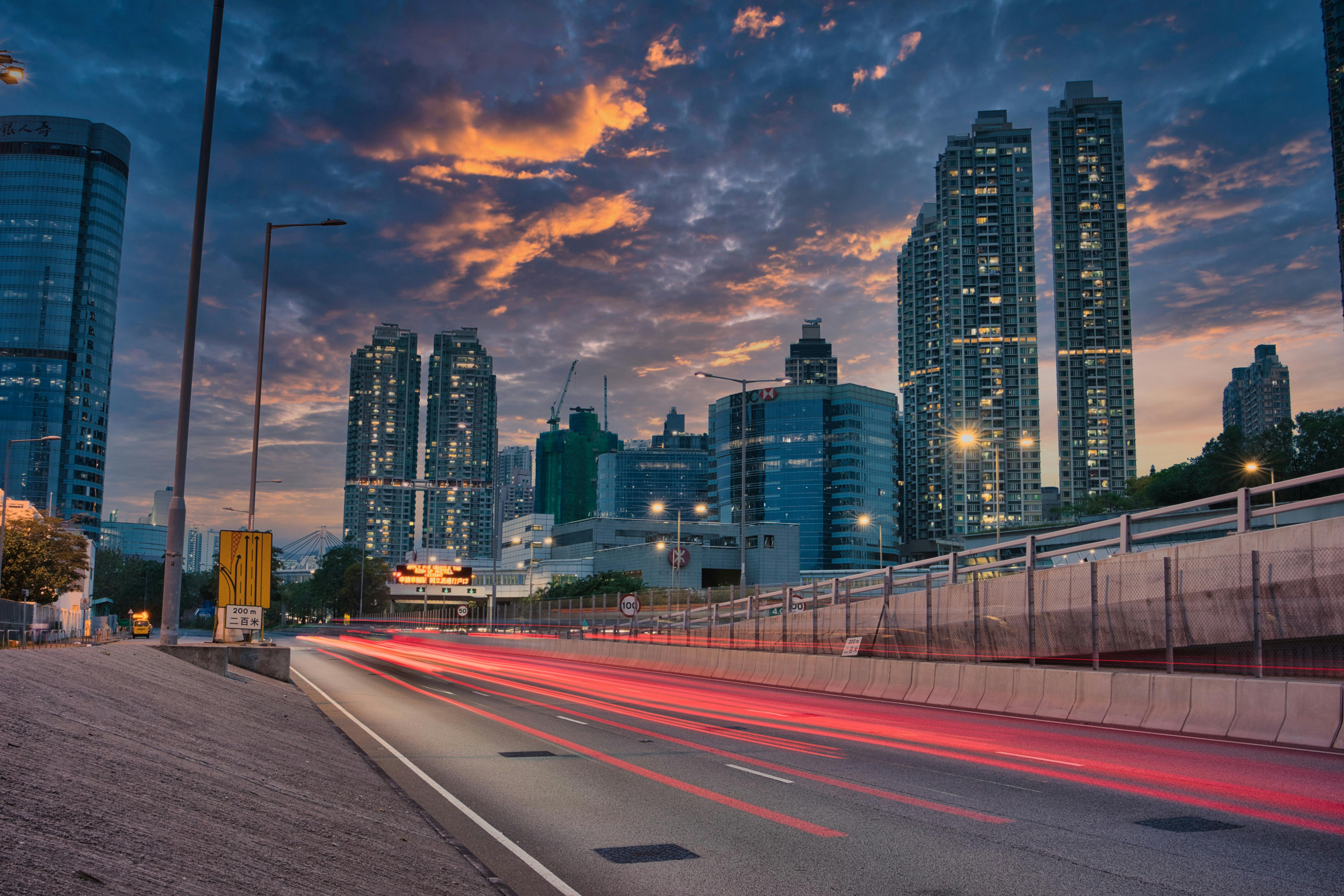 A Modern City Downtown at Sunset · Free Stock Photo
