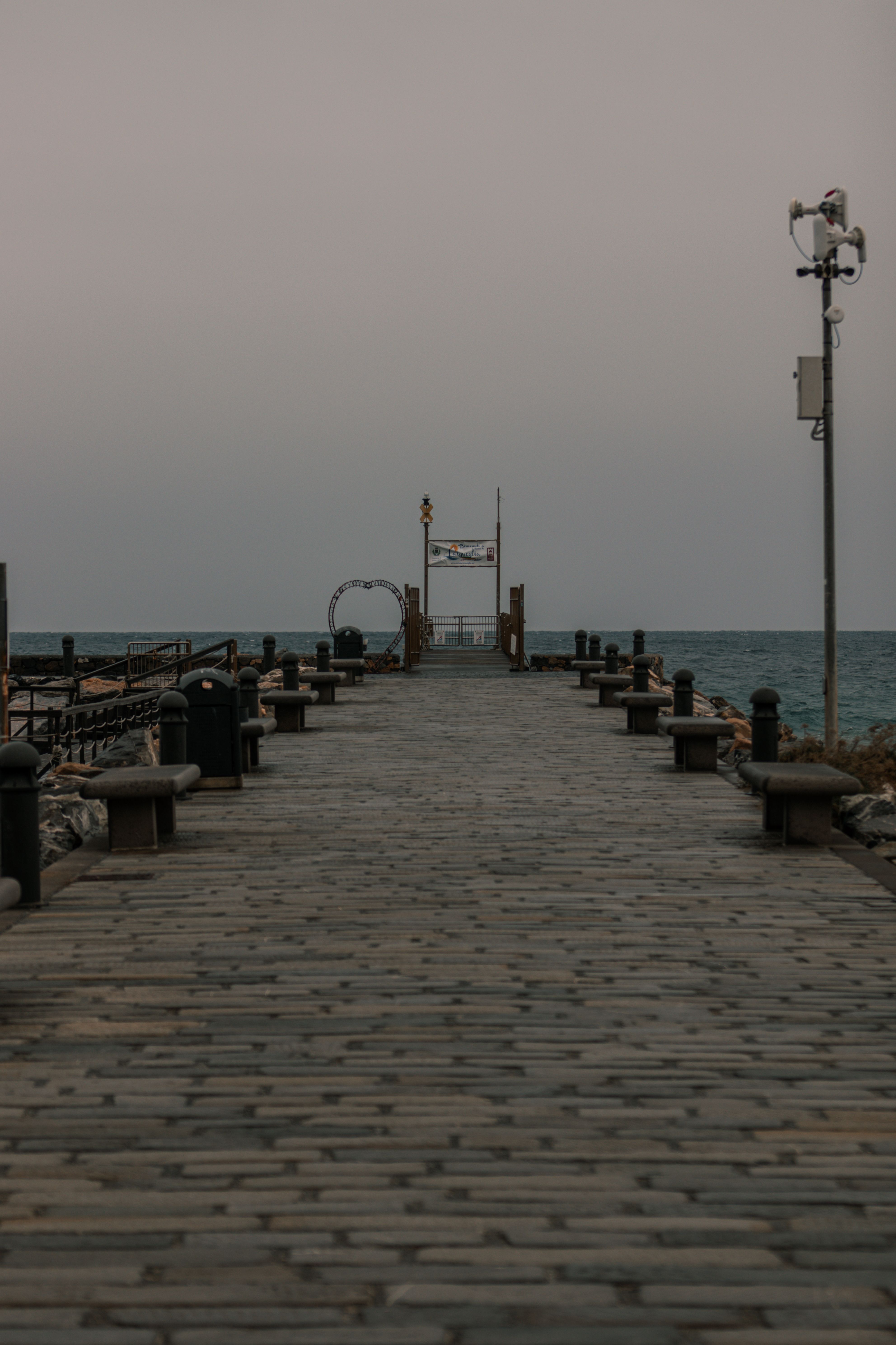 Dark Photo of a Pier and a Gray Sky · Free Stock Photo