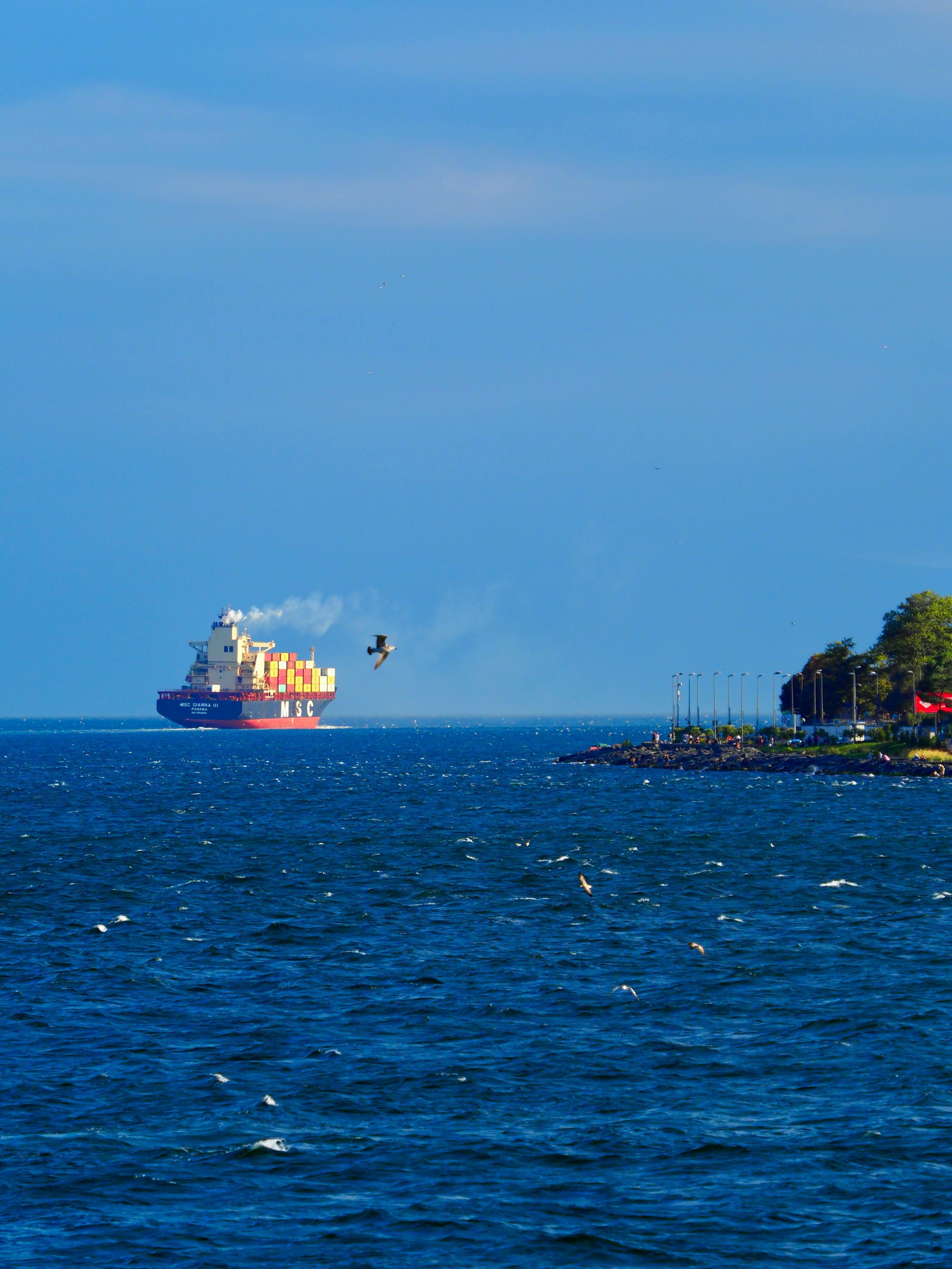 A large ship sailing in the ocean near a body of water · Free Stock Photo