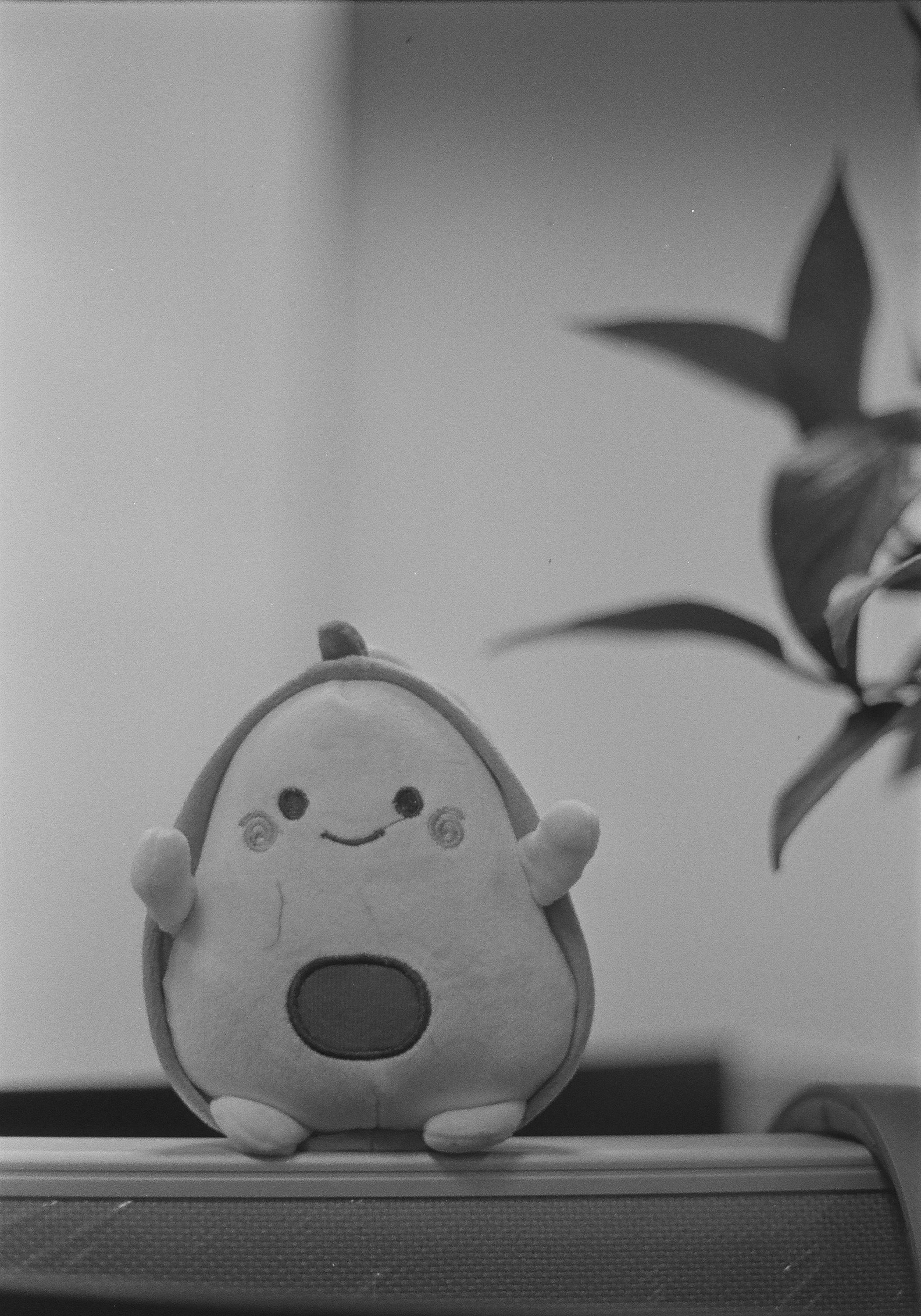 Grayscale Photography of Cartoon Character Plush Toy · Free Stock Photo