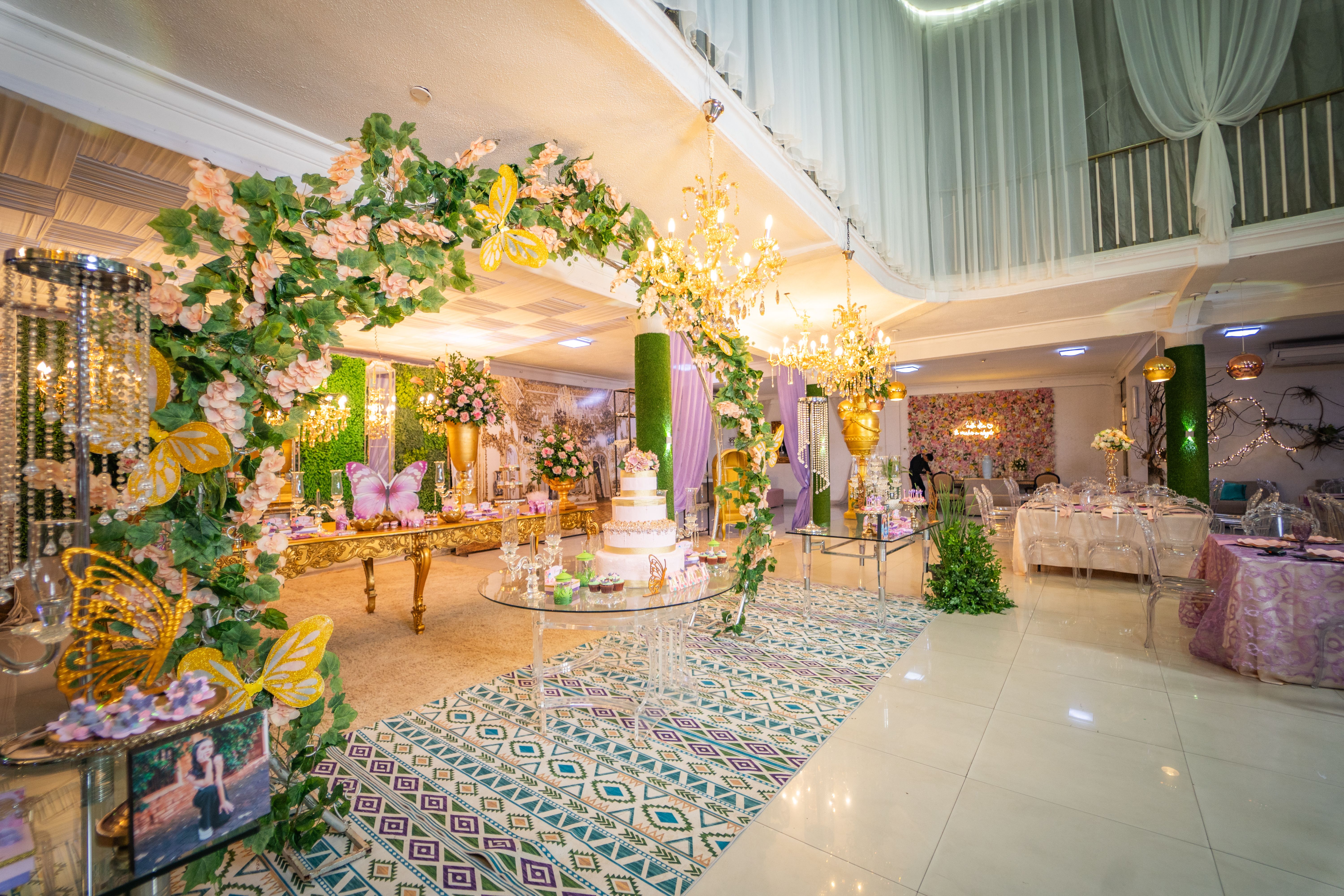 Flower Arrangements and a Birthday Cake in a Reception Hall · Free ...