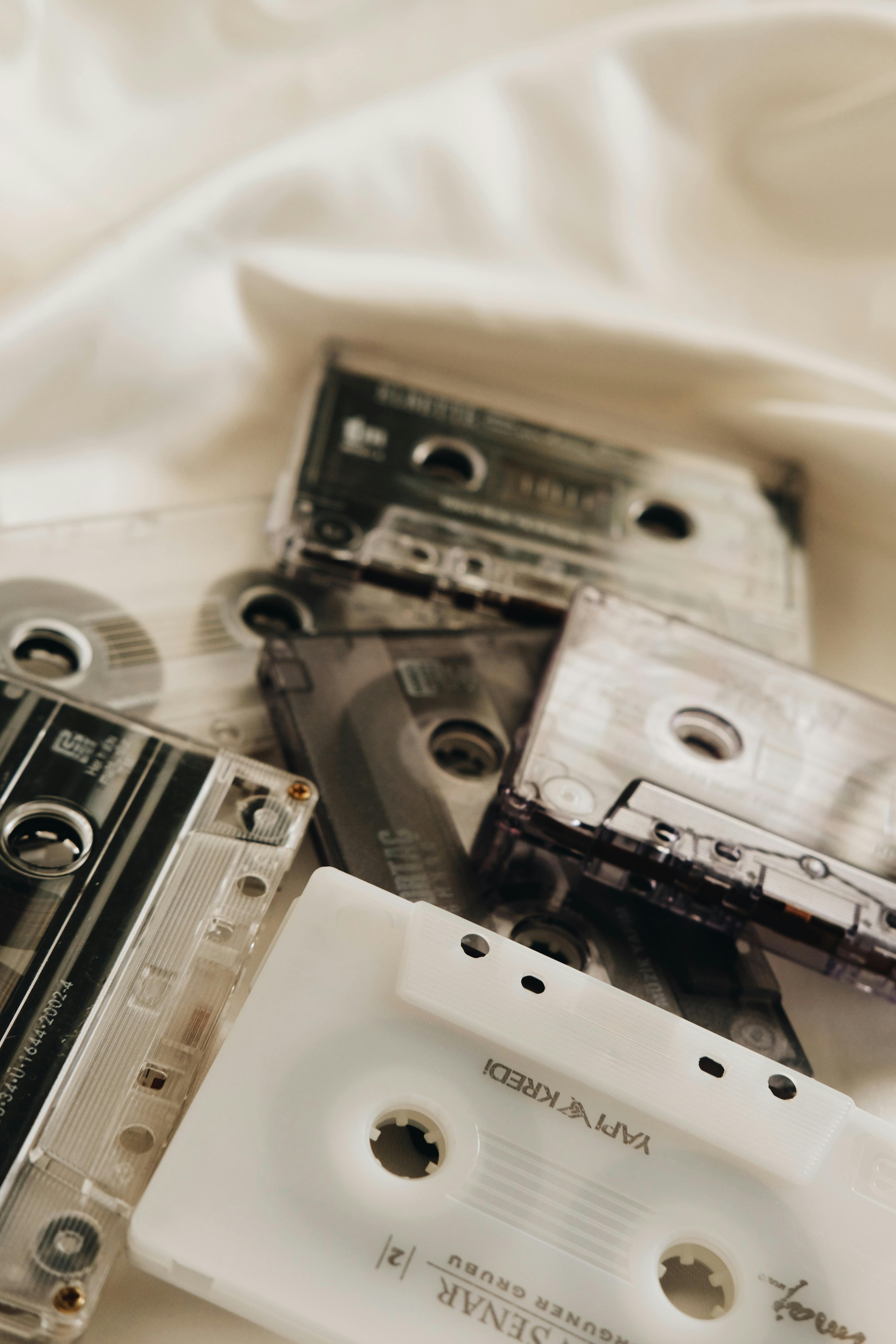 Cassette on White Cloth · Free Stock Photo