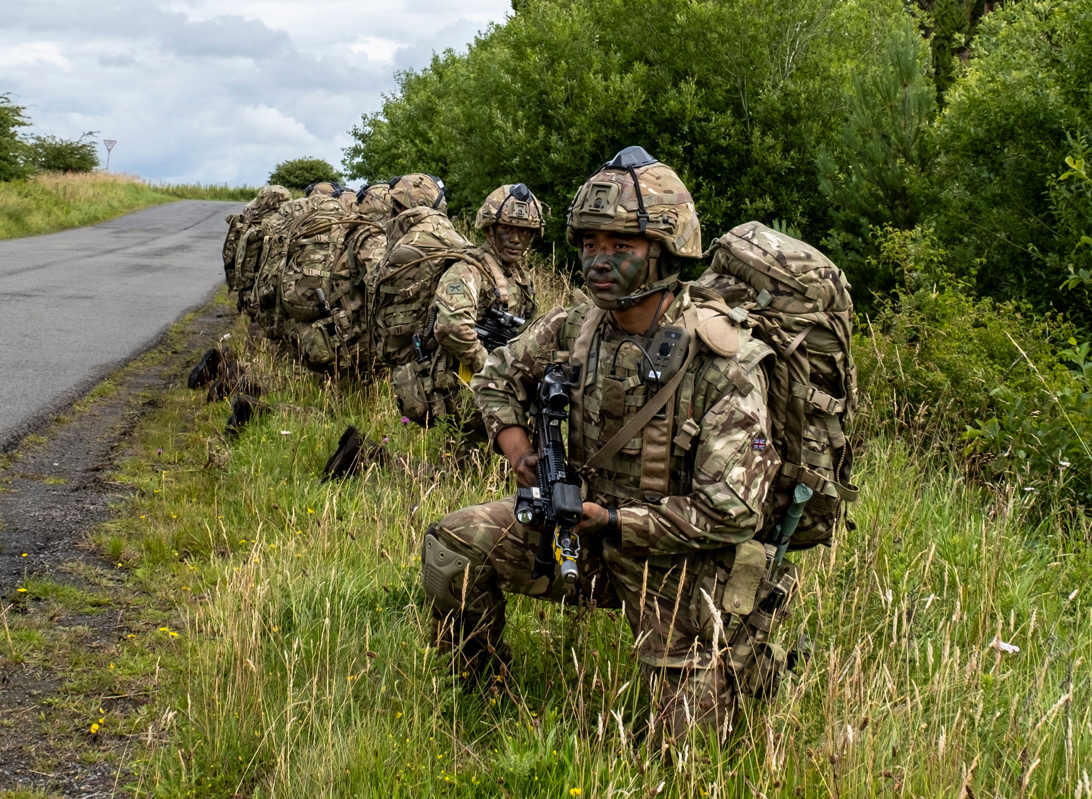 Soldiers by Road · Free Stock Photo