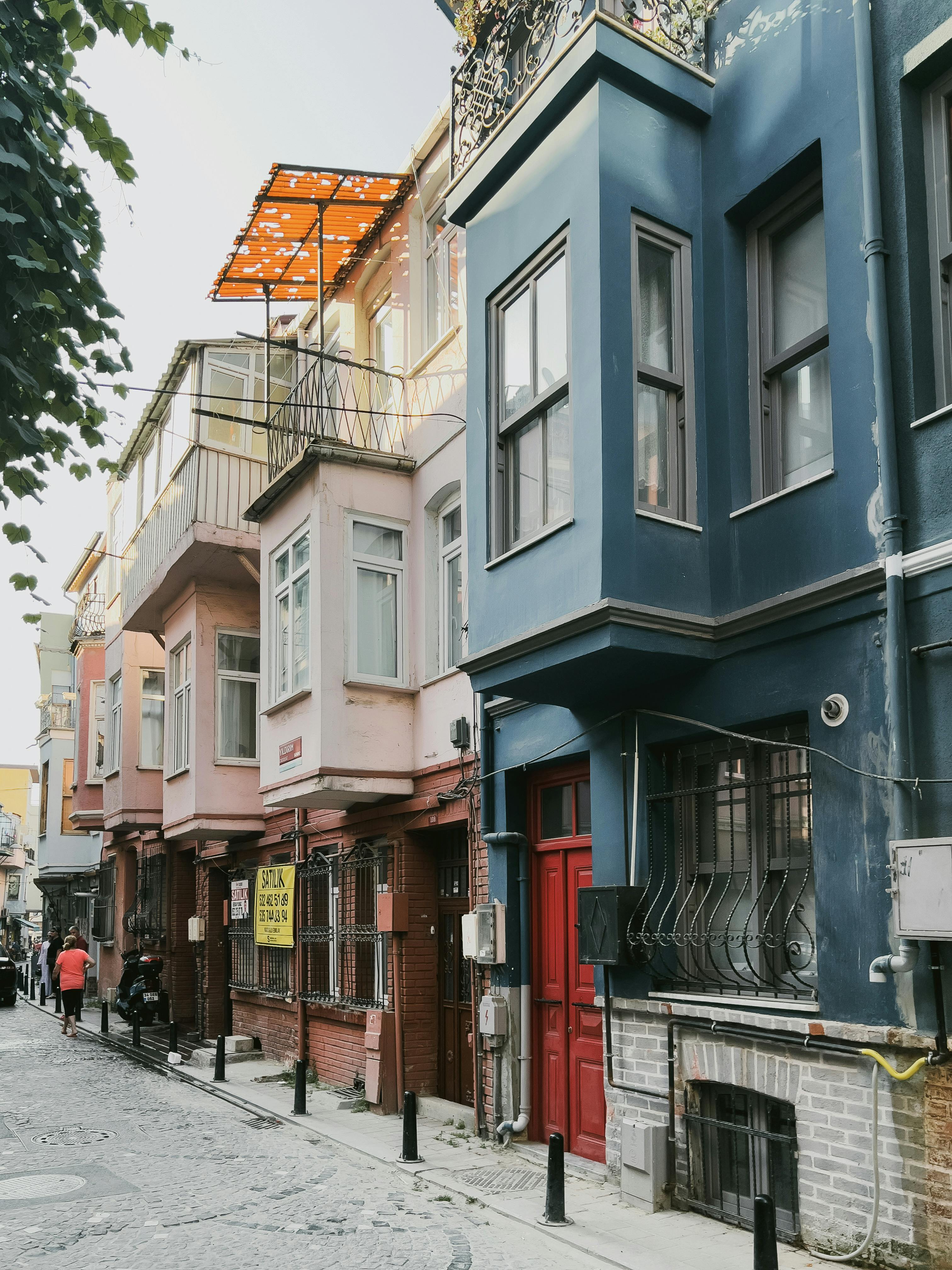 Colorful Houses on a Street in a Turkish City · Free Stock Photo