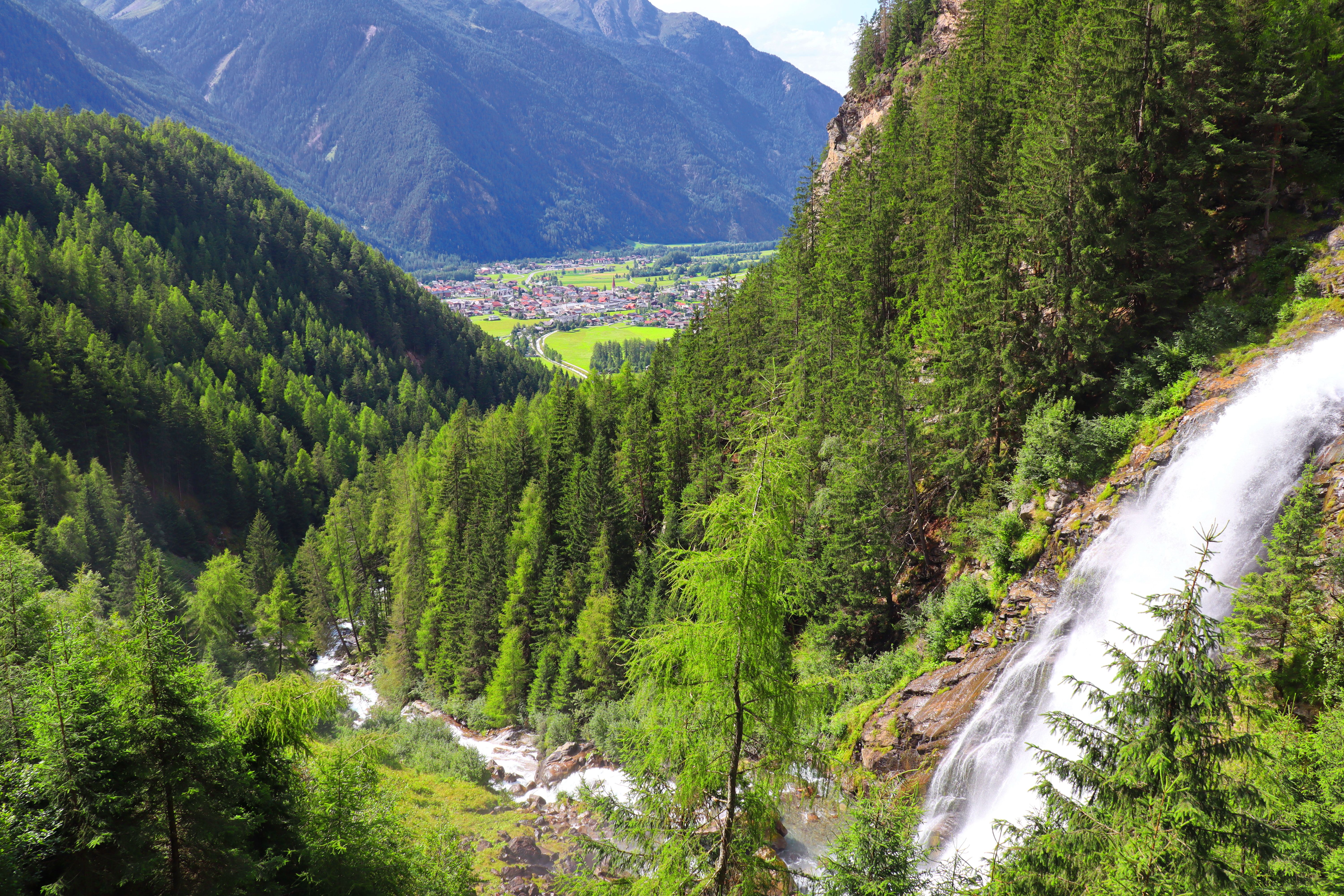Waterfall and Forest in Green Valley · Free Stock Photo
