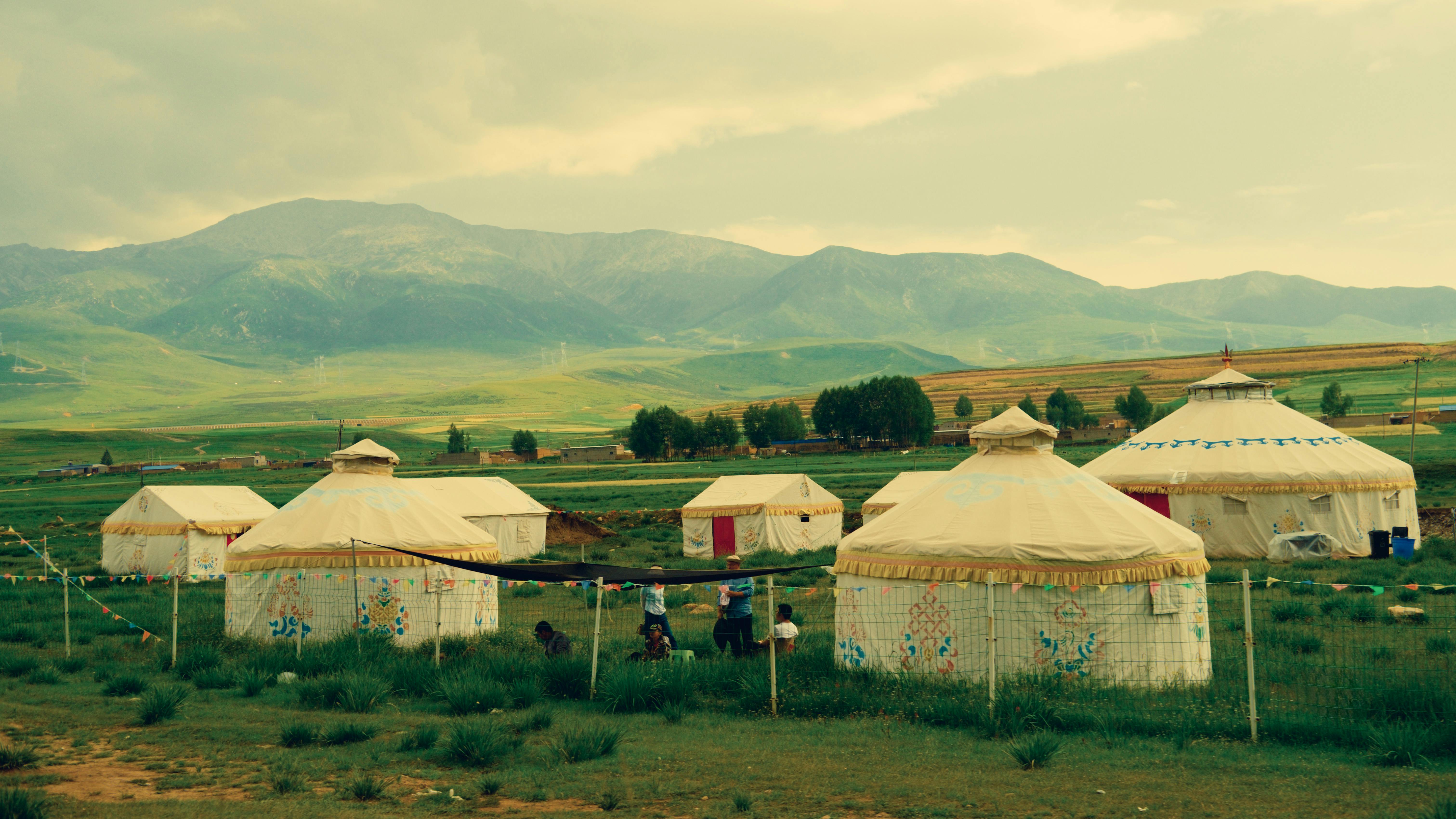 Mongolian Tents on Meadow · Free Stock Photo