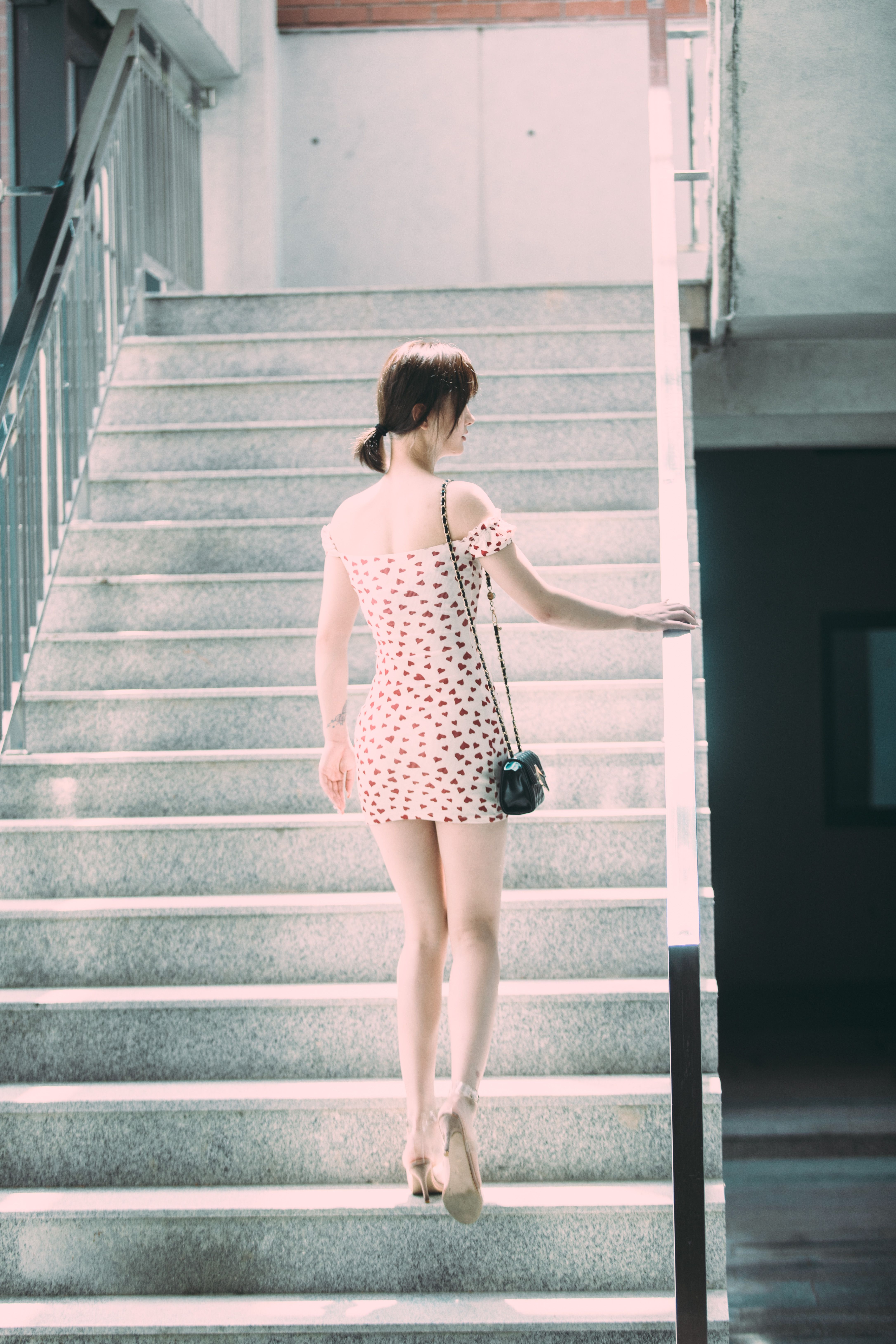 Woman Walking Upstairs · Free Stock Photo