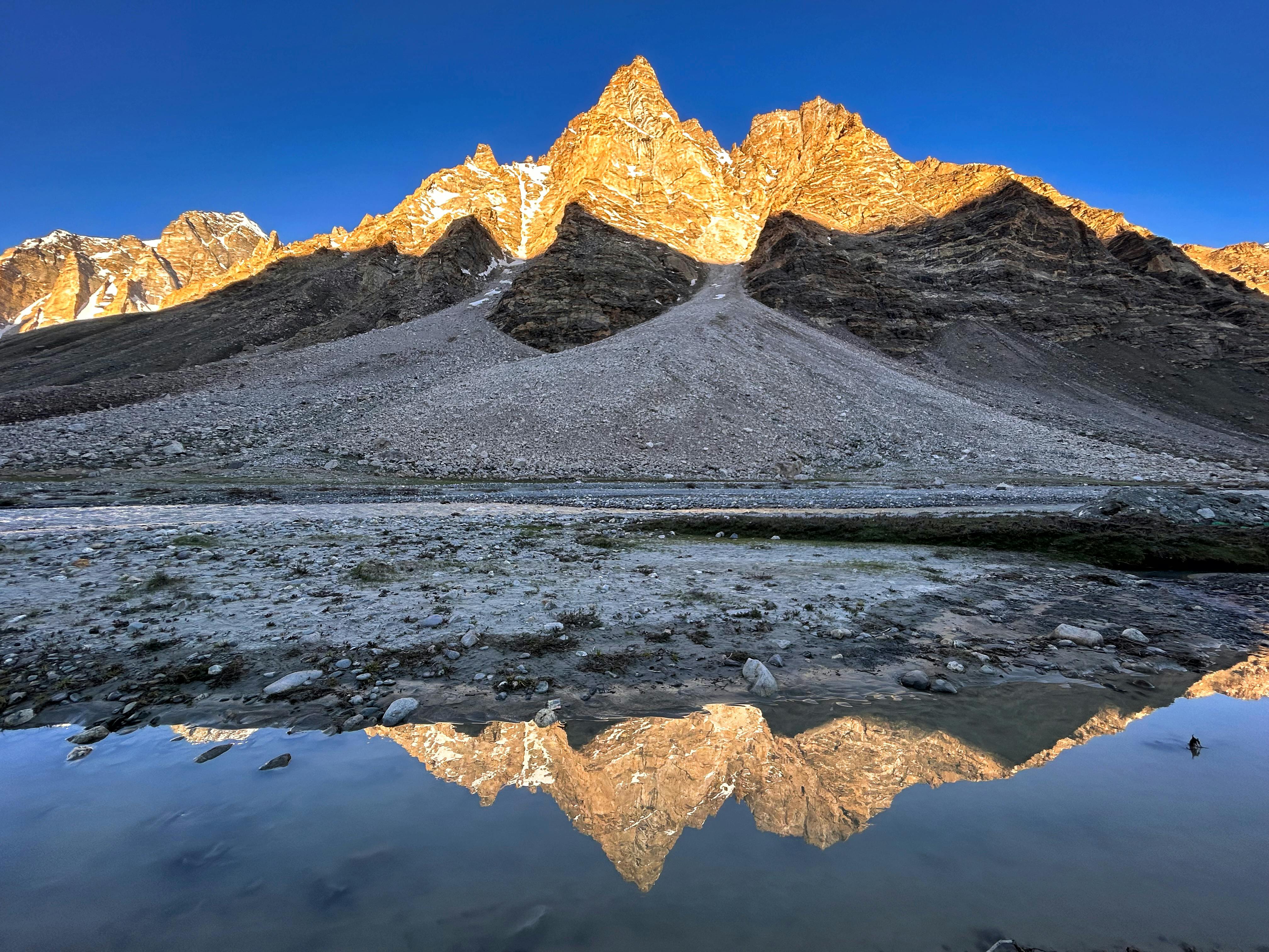 Reflection Of mountain in water · Free Stock Photo
