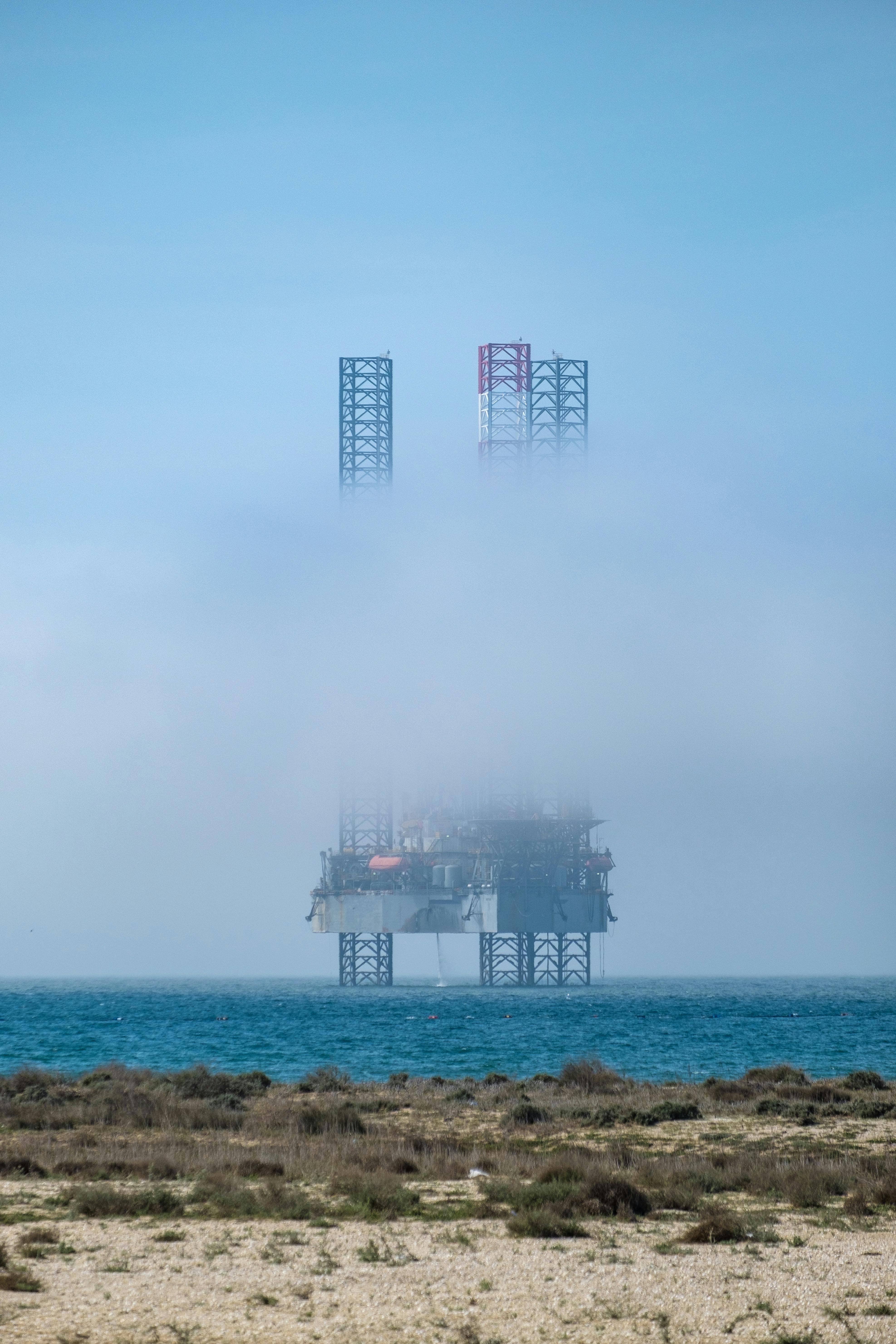 Aerial View of Oil Rig out at Sea · Free Stock Photo
