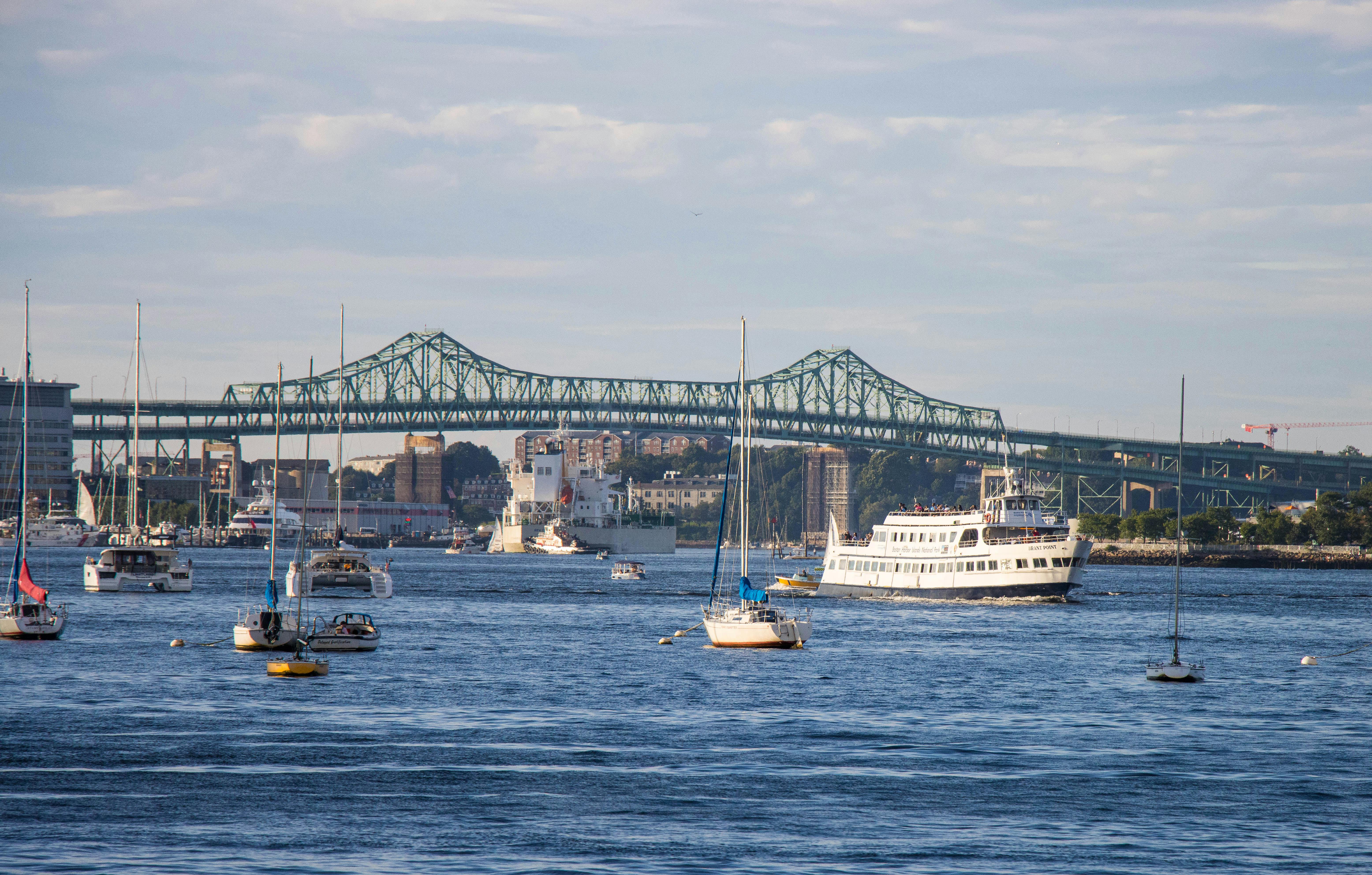 Maurice J. Tobin Memorial Bridge over the Mystic River, Boston ...