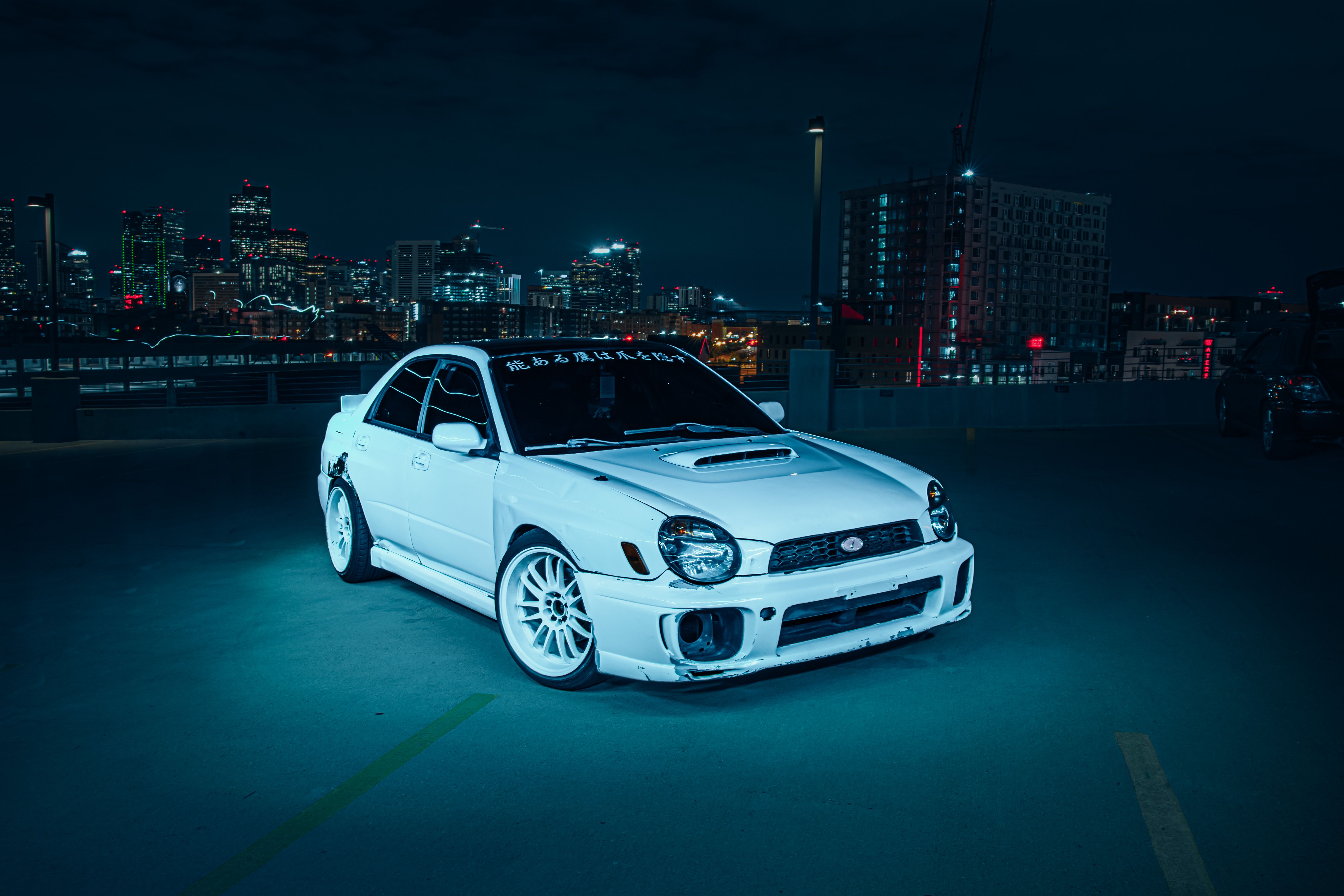Rally Subaru Impreza on Street at Night · Free Stock Photo