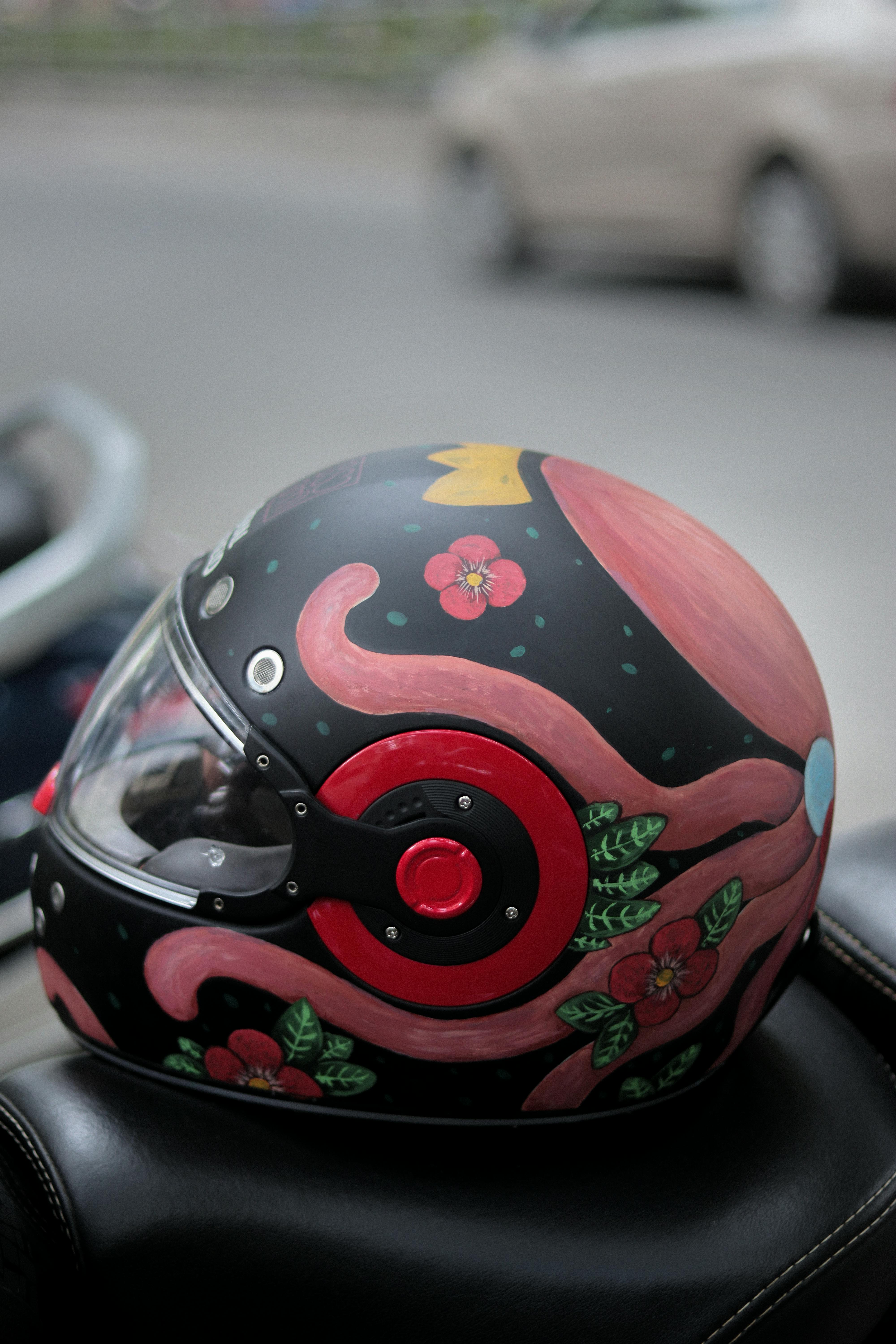 Decorated Motorbike Helmet · Free Stock Photo