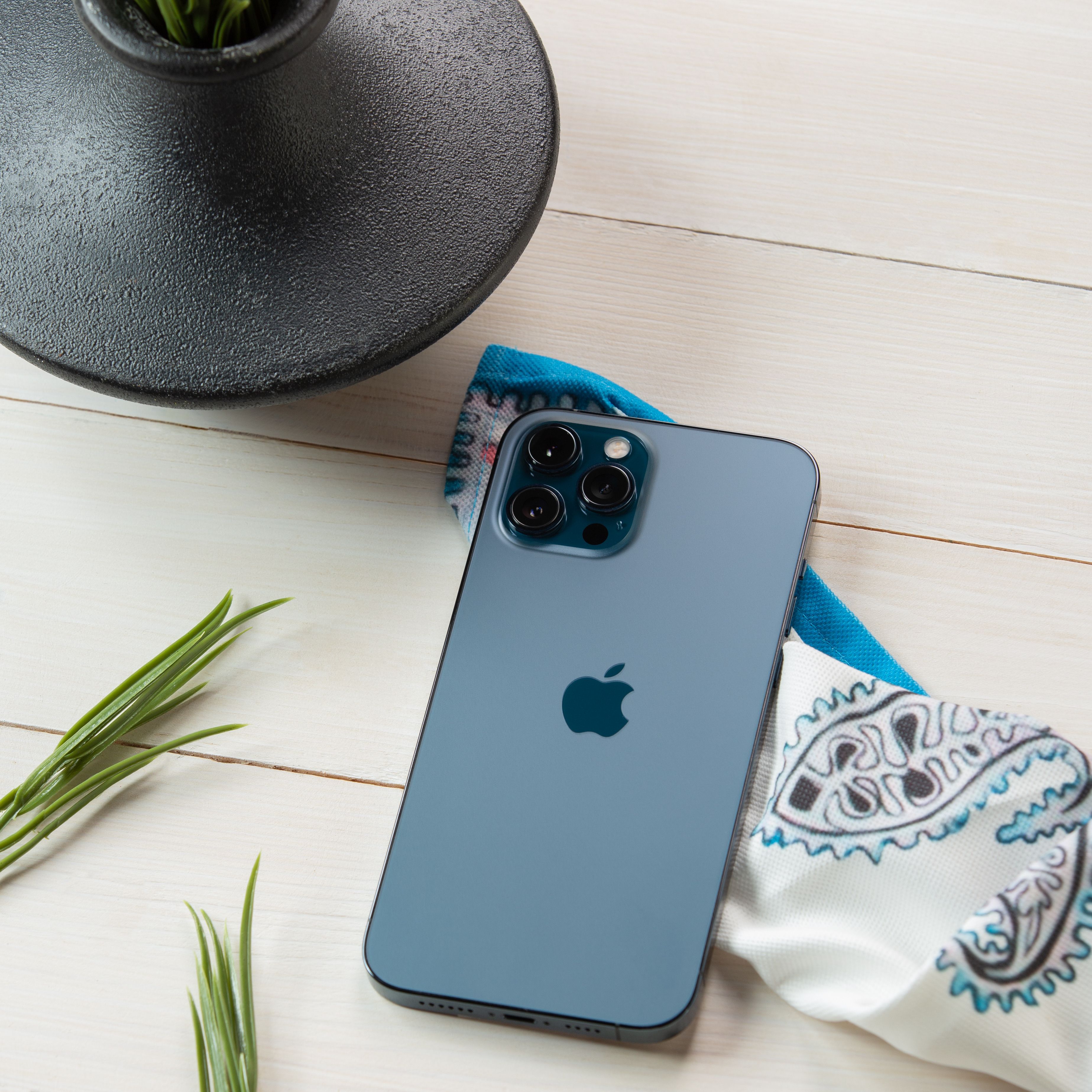 Still Life with a Smart Phone and Bandana on a Table · Free Stock Photo