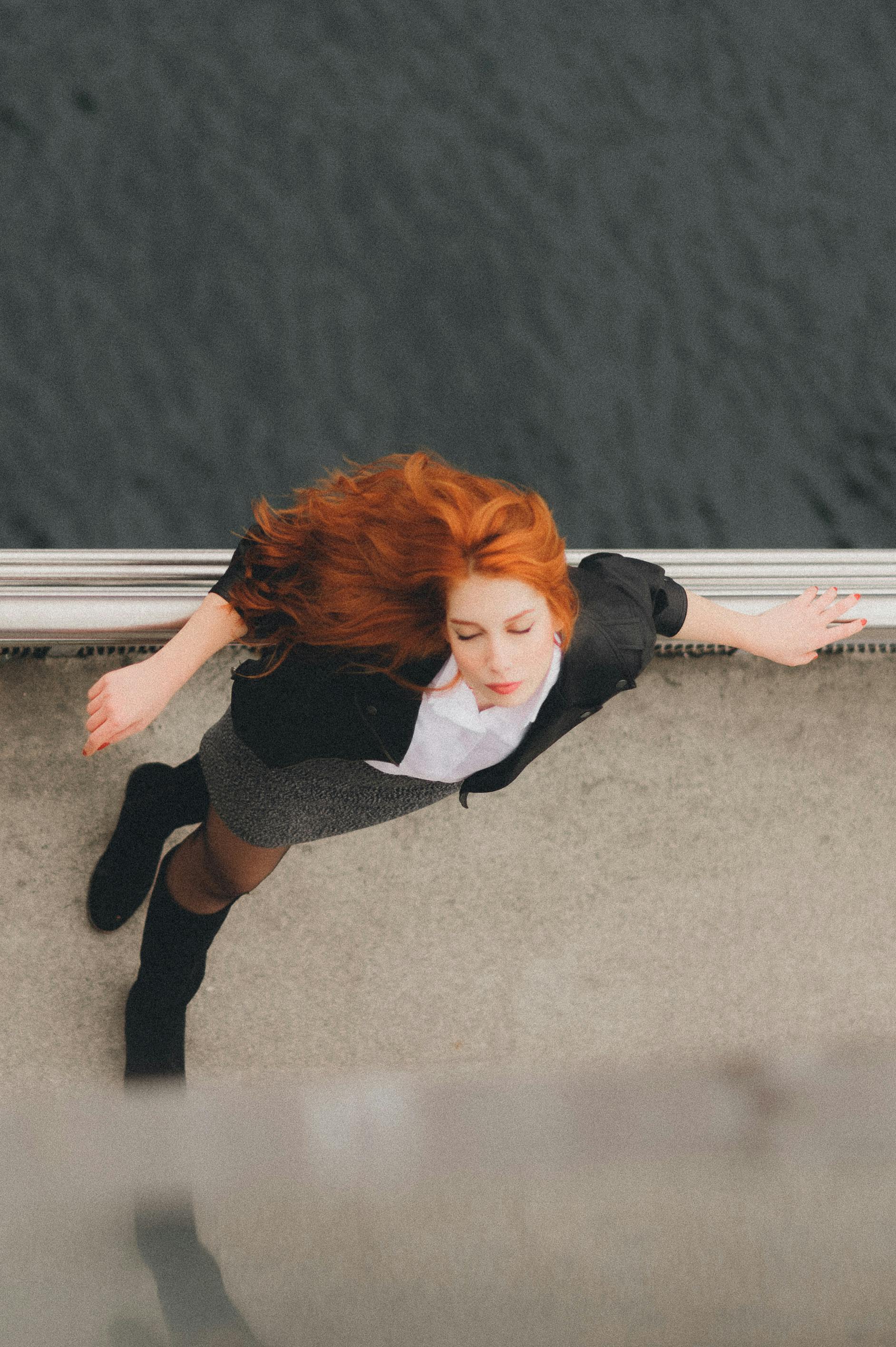 Top View of Posing Redhead Woman · Free Stock Photo