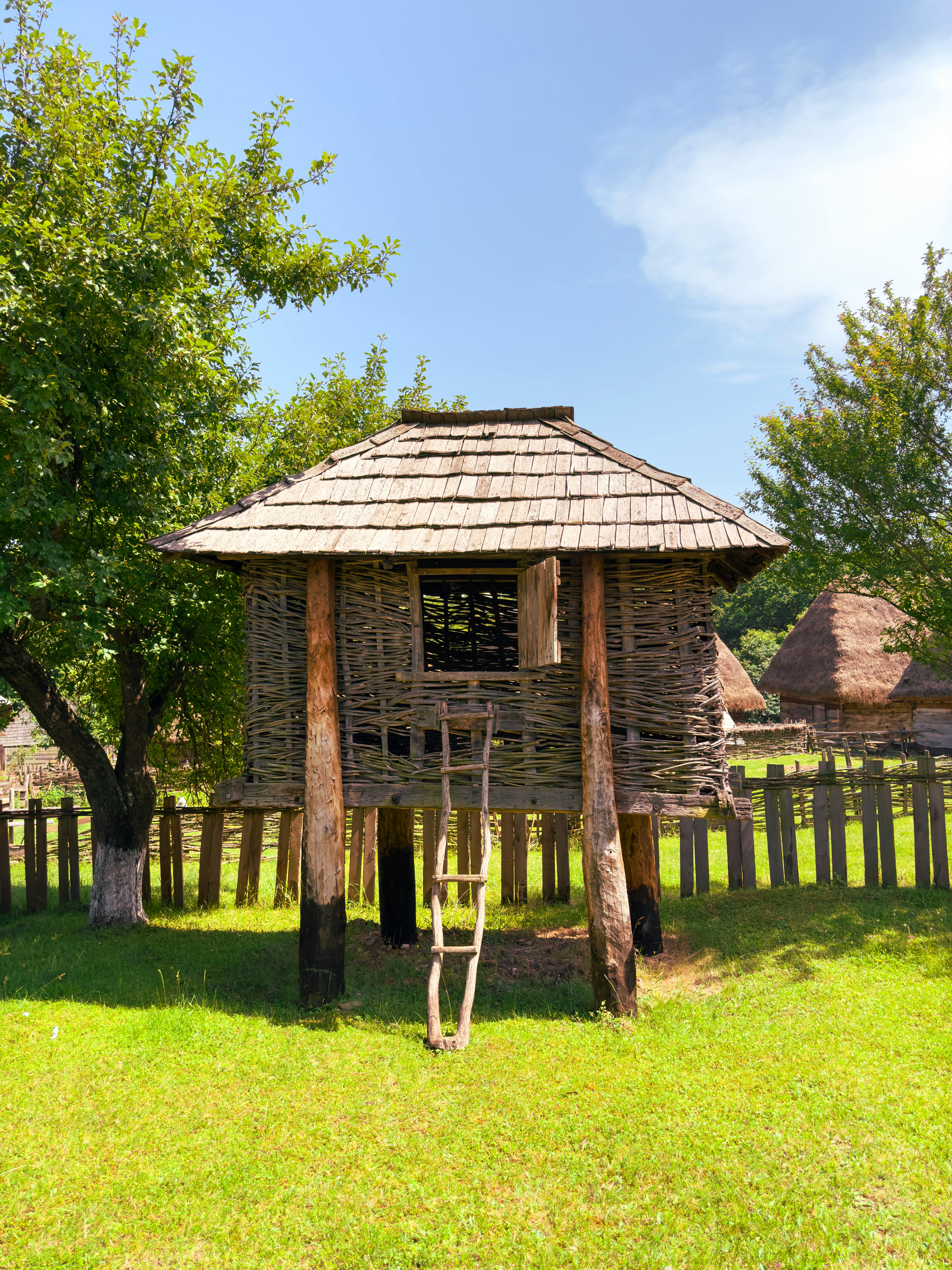 A small hut with a ladder on the side · Free Stock Photo