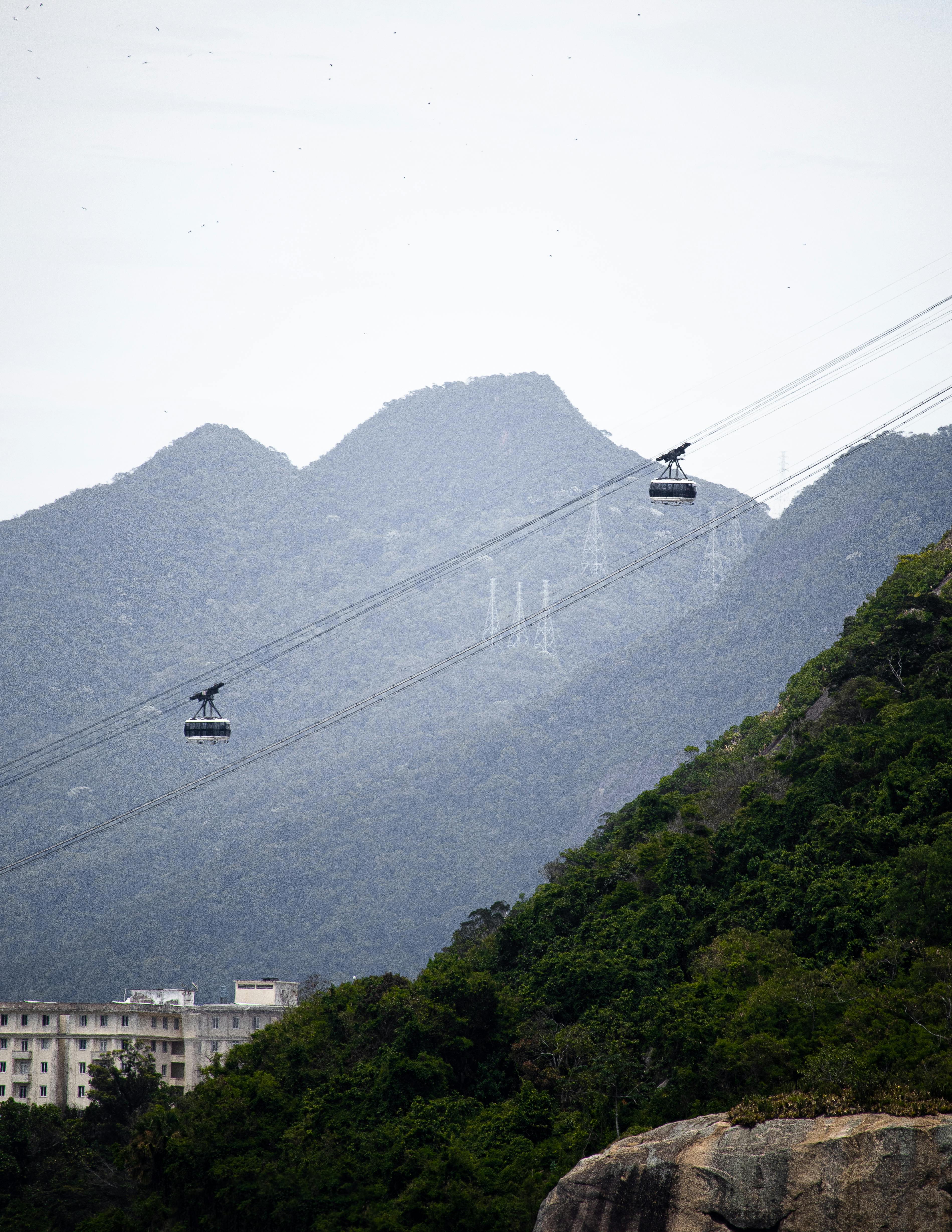Cable Car on Hill over Valley · Free Stock Photo