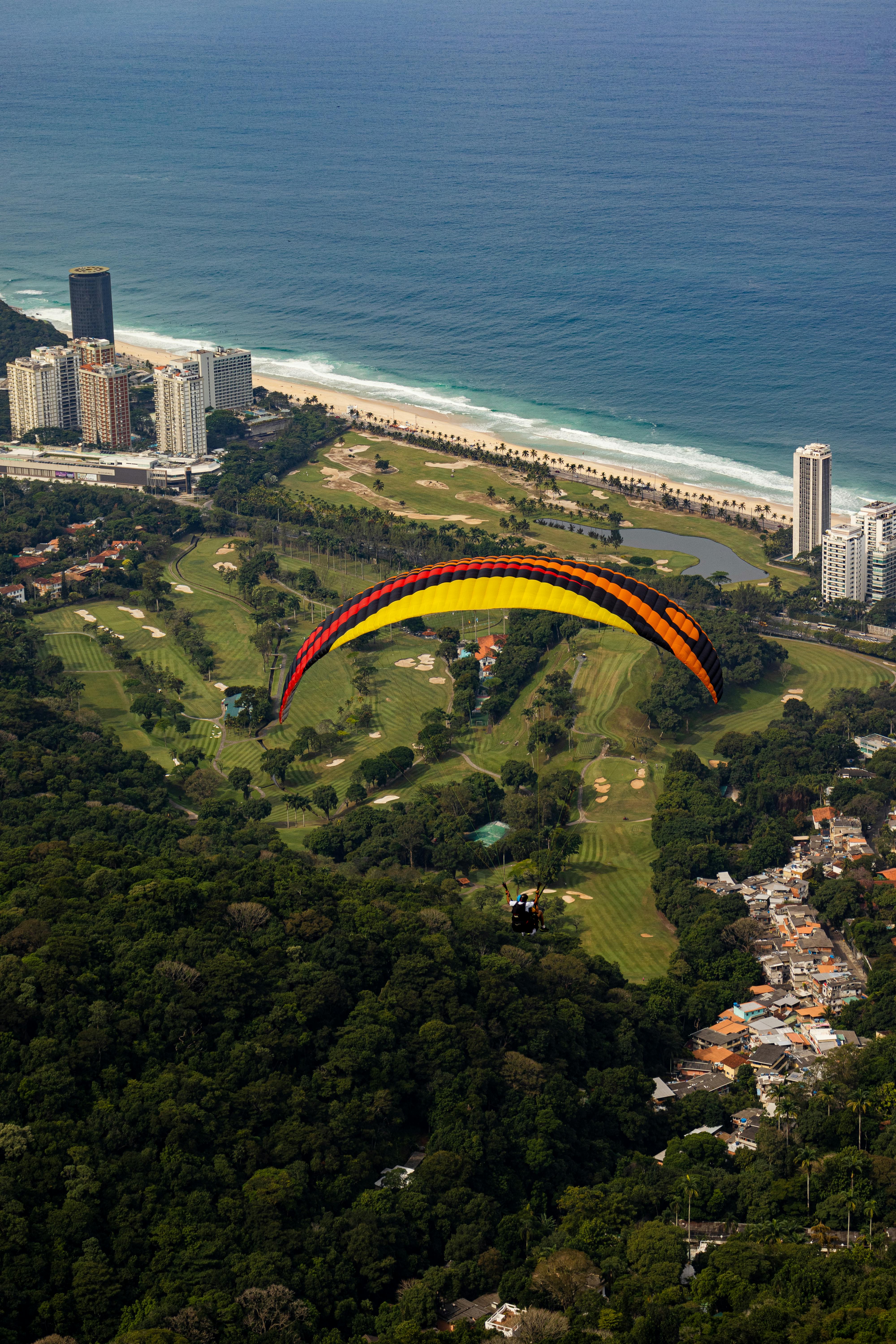Person Flying on a Paraglider over Rio De Janeiro, Brazil · Free Stock ...