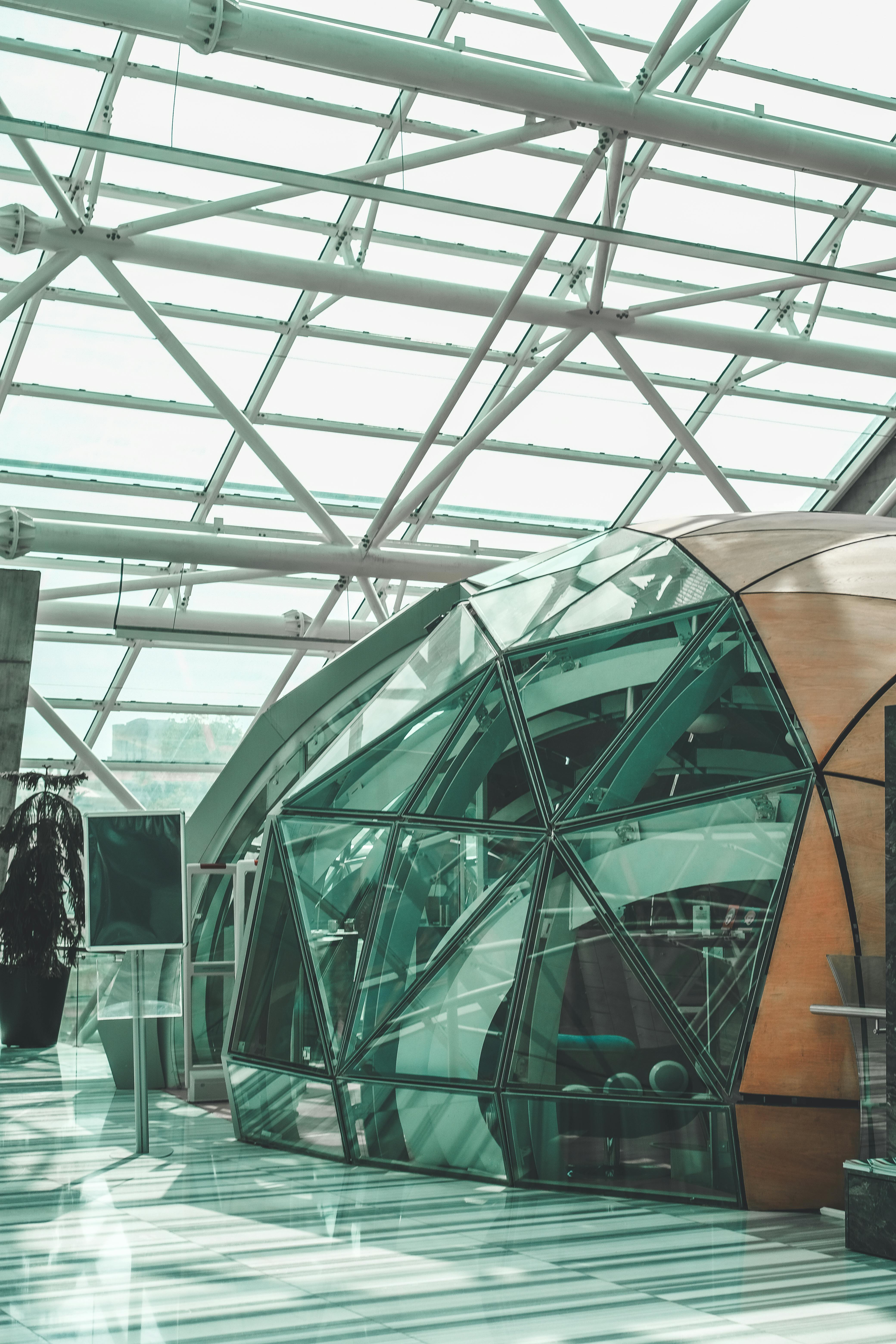 Interior of a Modern Glass Building · Free Stock Photo