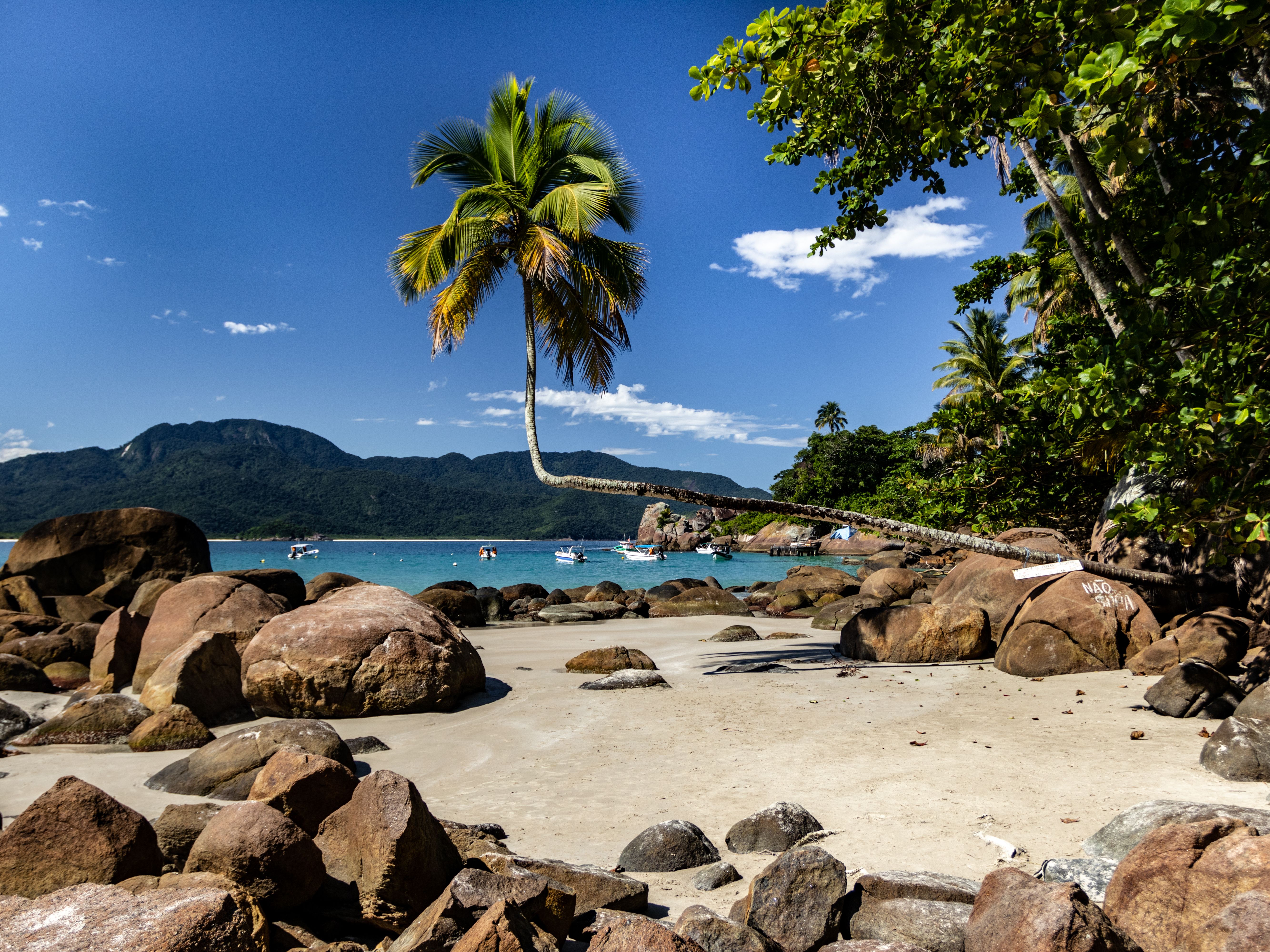 Sunlit Rocks and Beach on Sea Shore · Free Stock Photo
