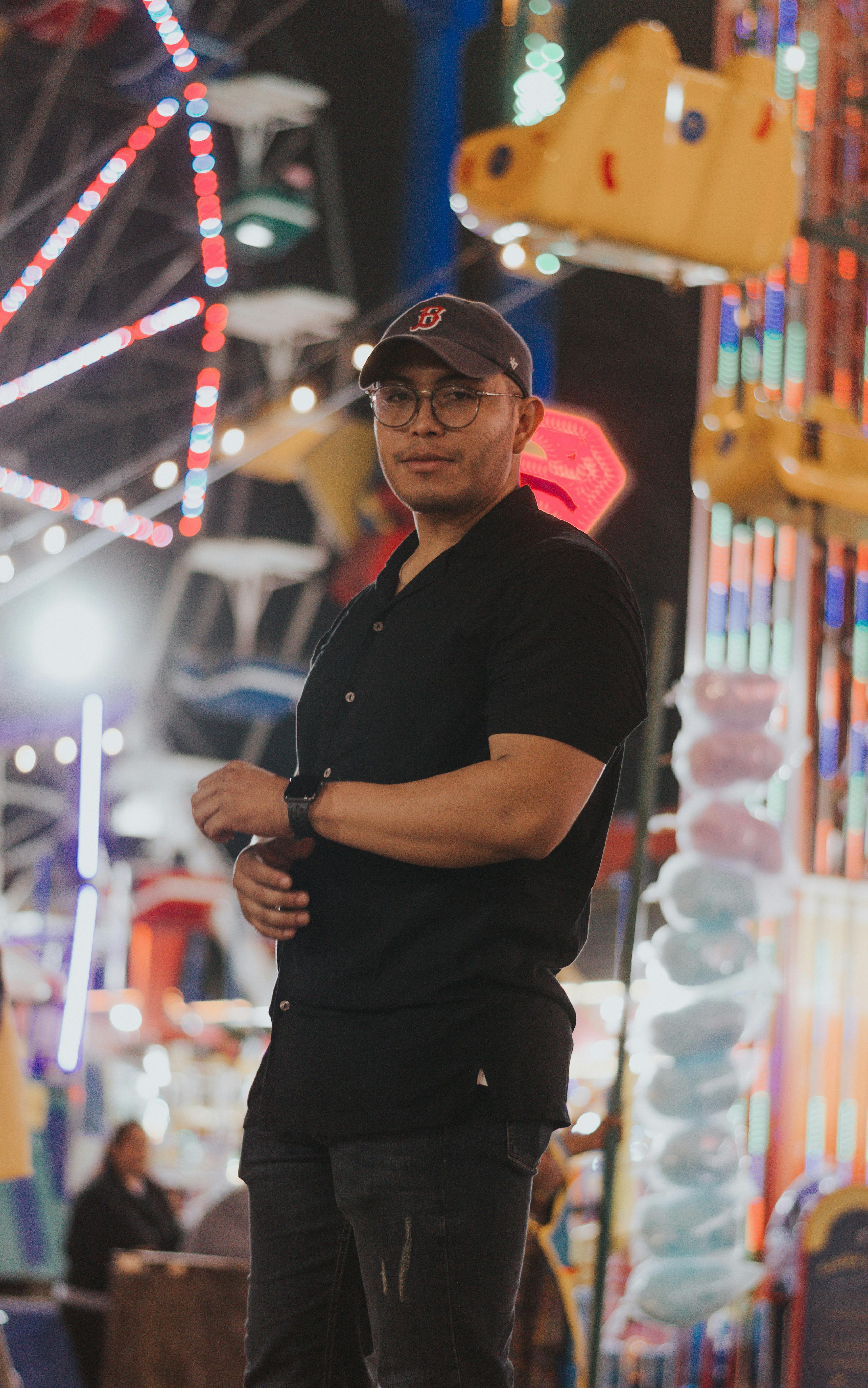 Men in a Funfair at Night · Free Stock Photo