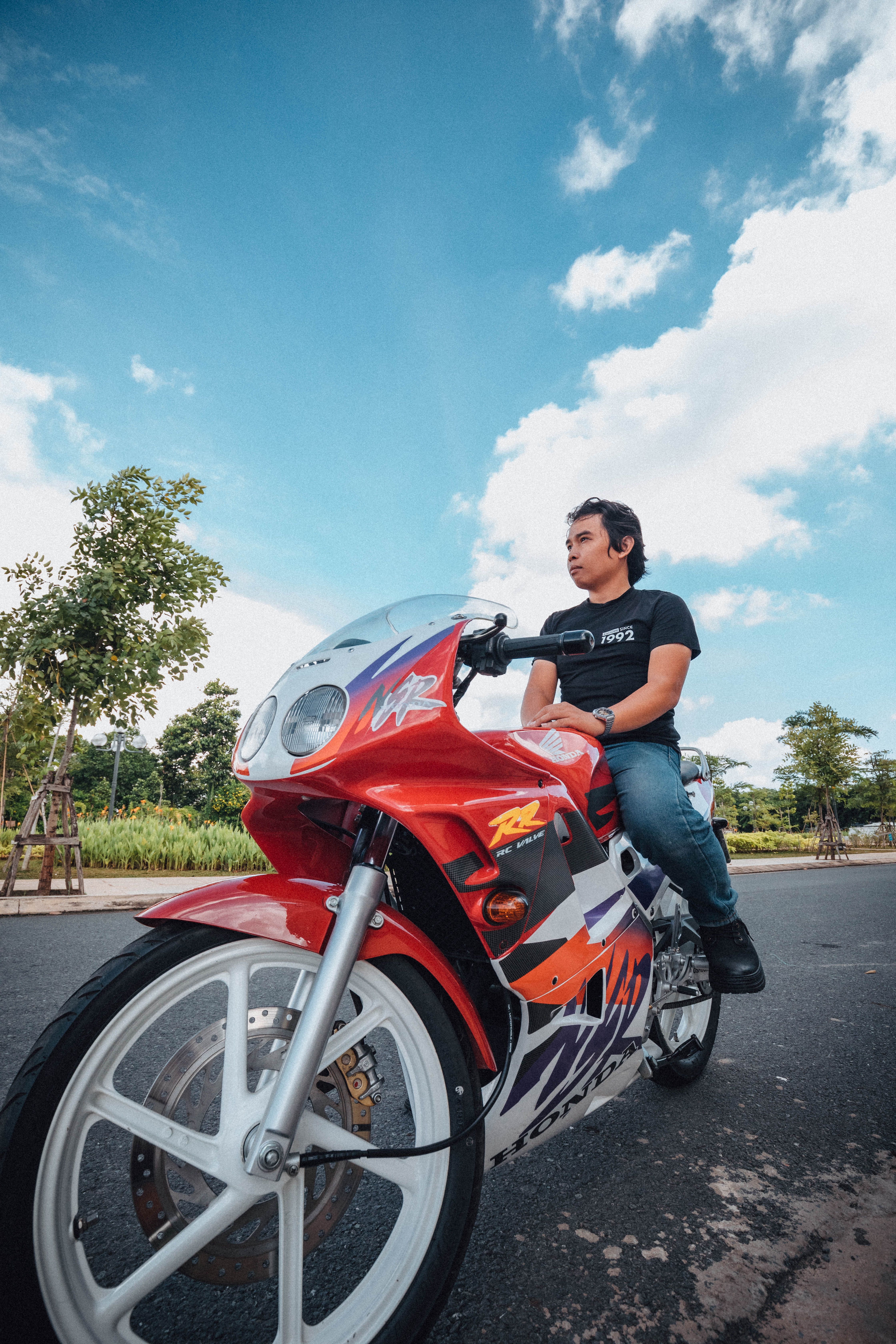 Man on Red Motorcycle · Free Stock Photo
