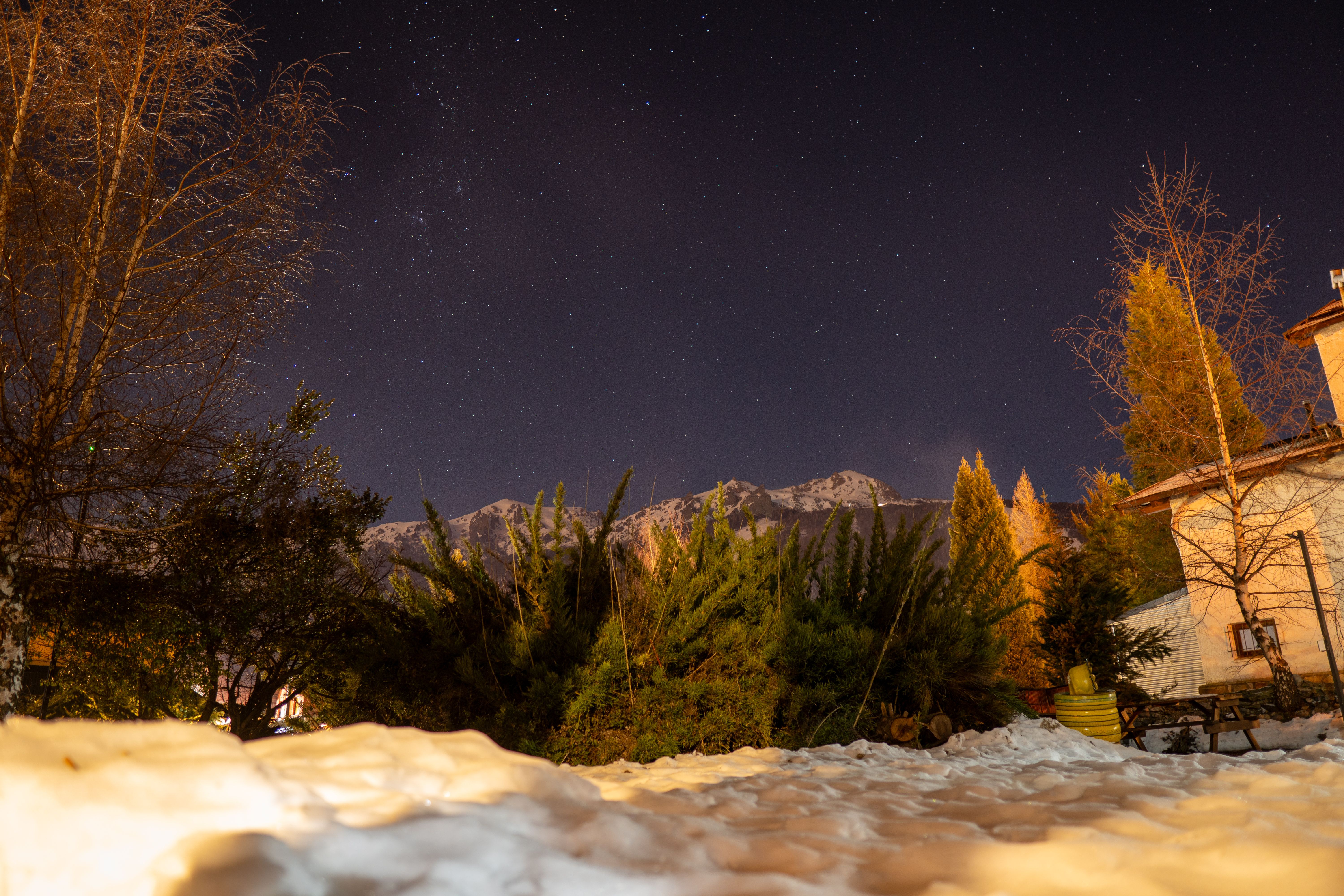 Stars in Night Sky over Yard · Free Stock Photo