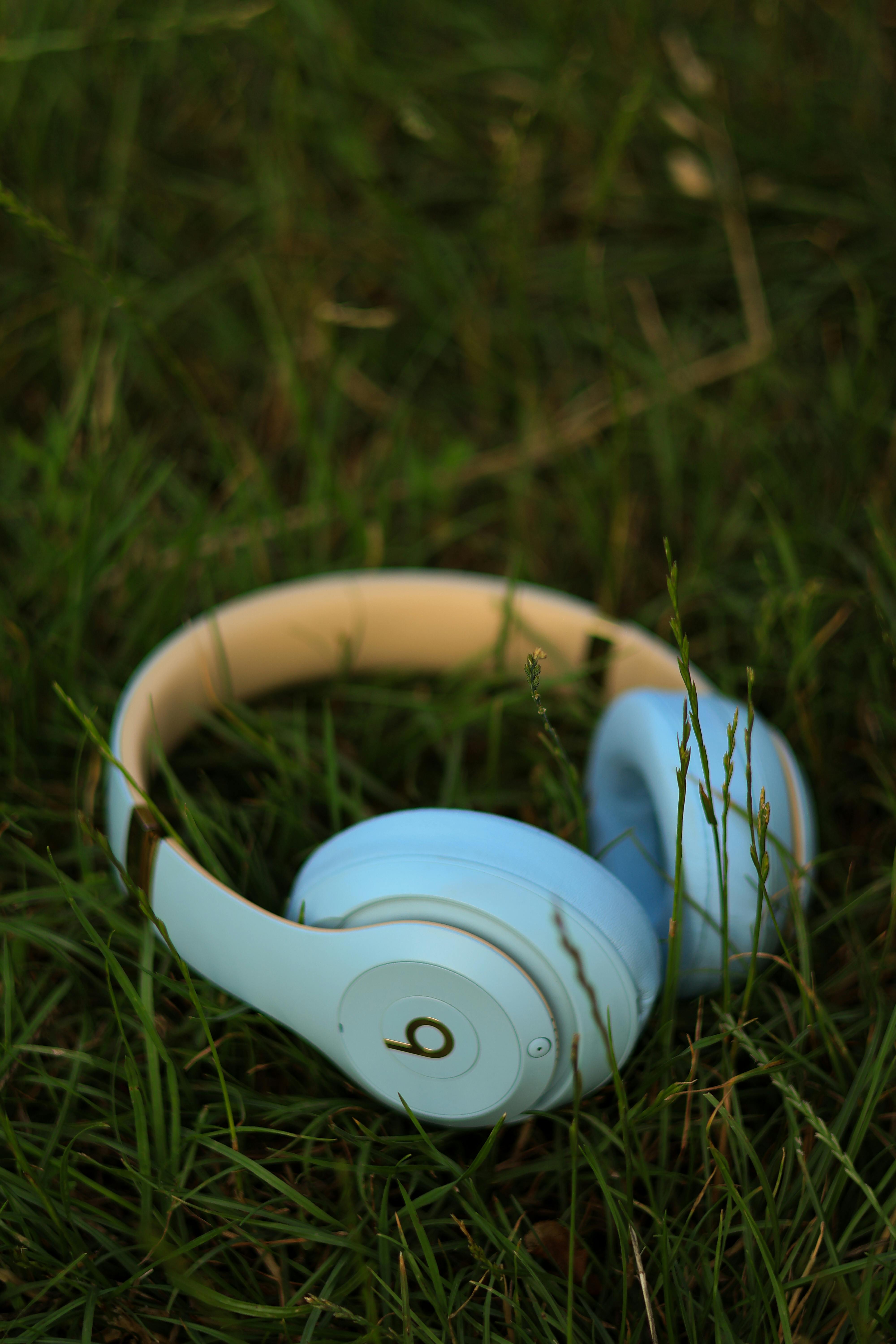 Wireless Headphones Lying Down on Grass · Free Stock Photo