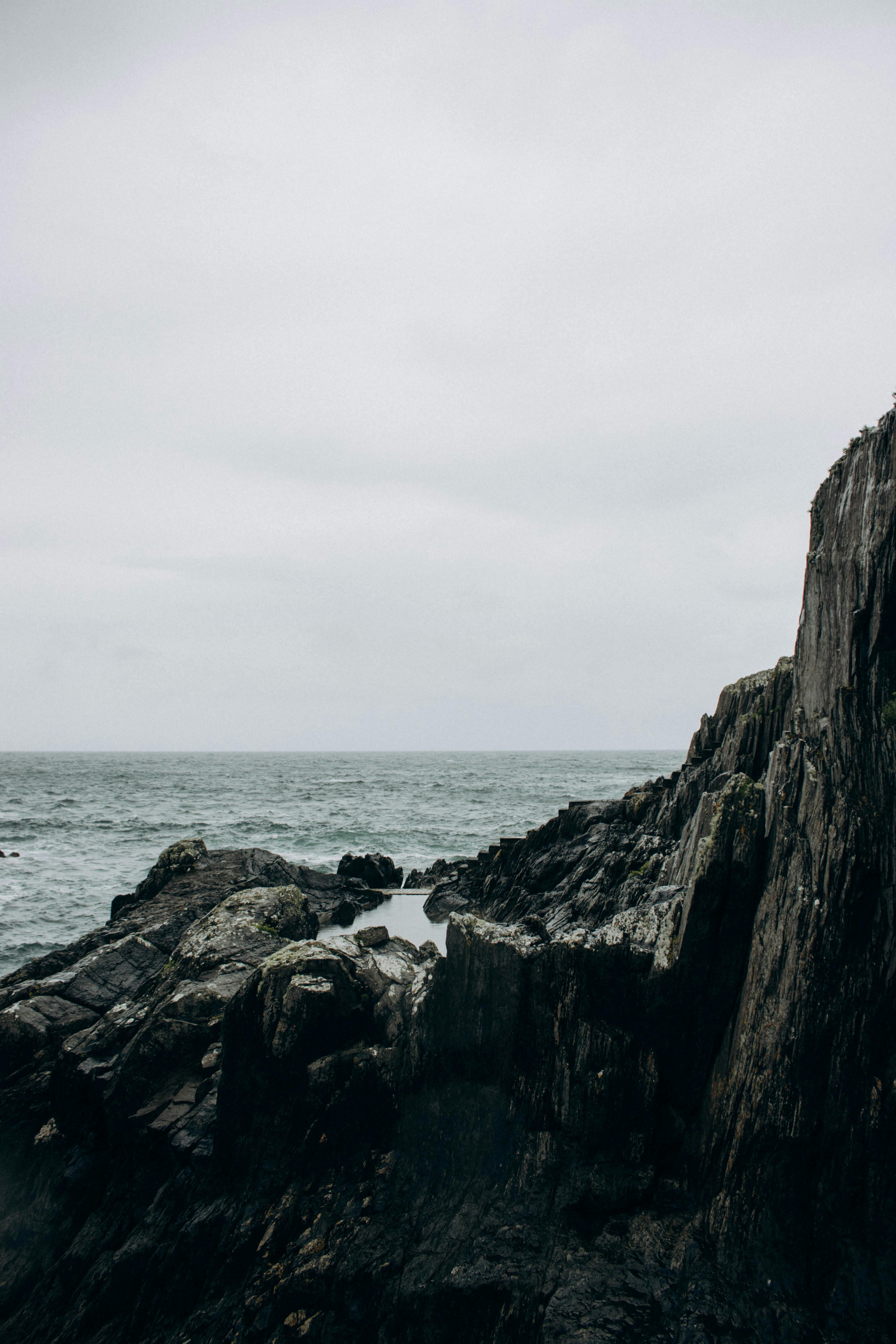 Rocky Cliff by Ocean · Free Stock Photo