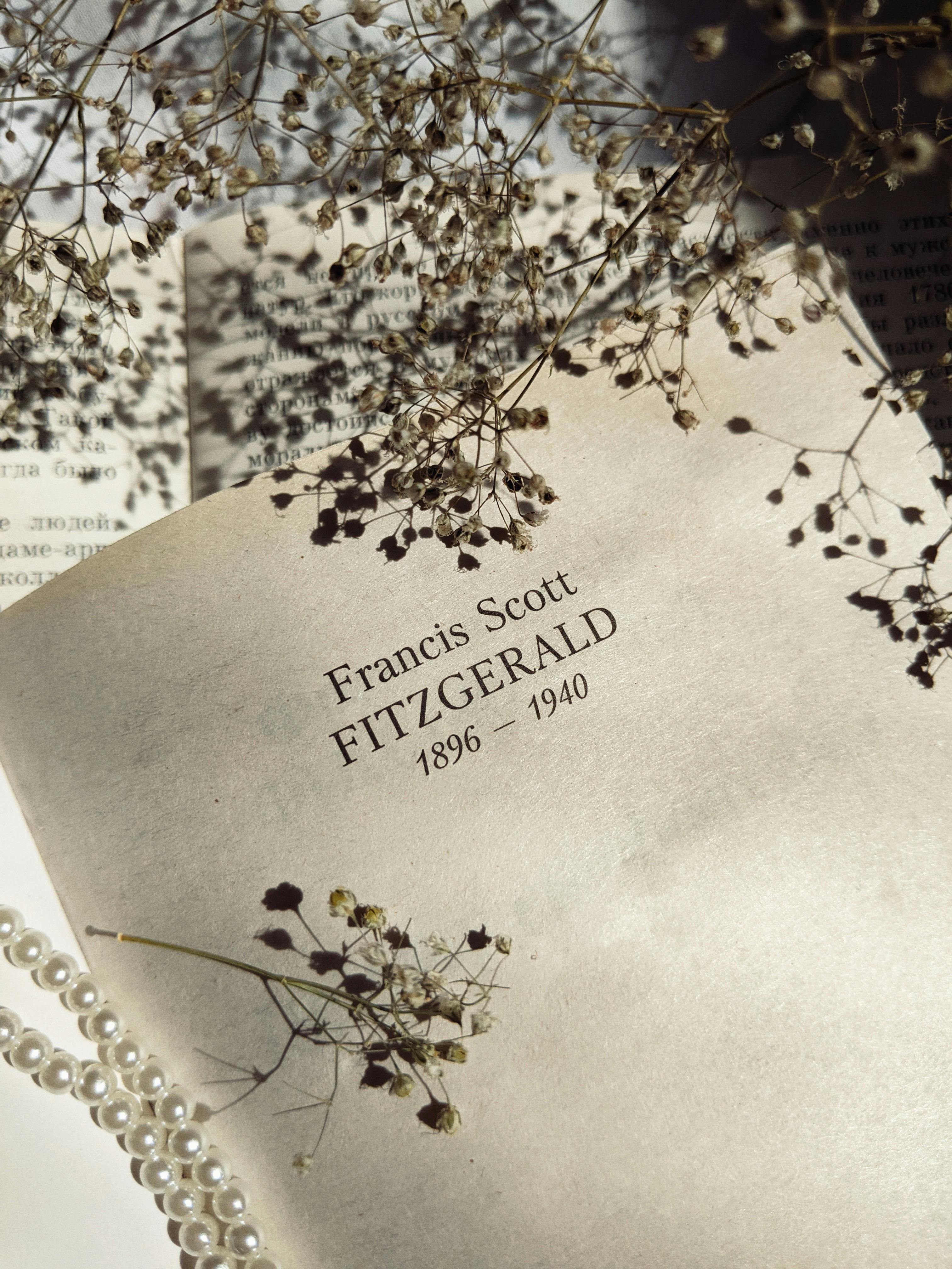 Francis Scott Fitzgerald Name on Book Page · Free Stock Photo
