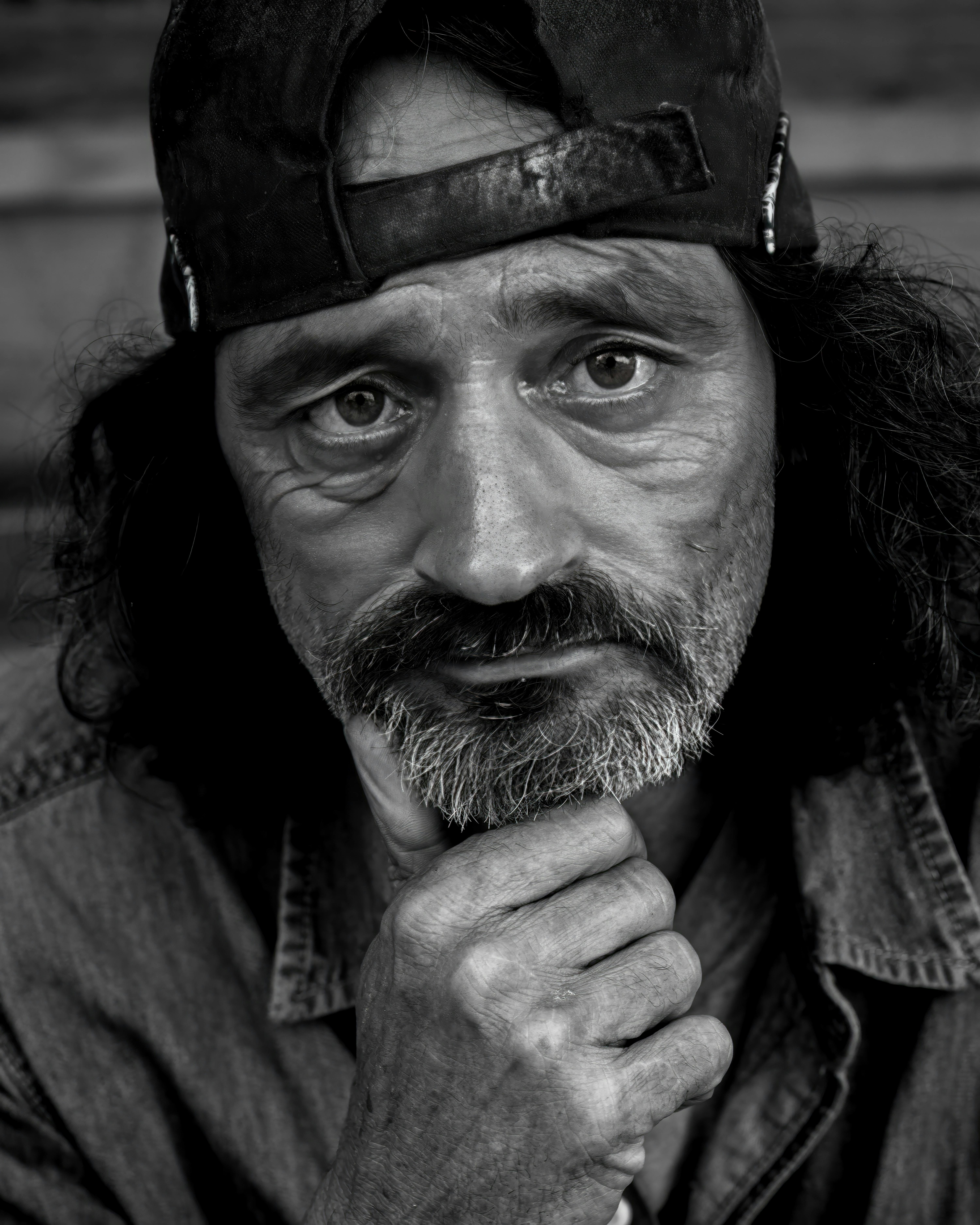 Portrait of Man with Beard in Baseball Cap · Free Stock Photo