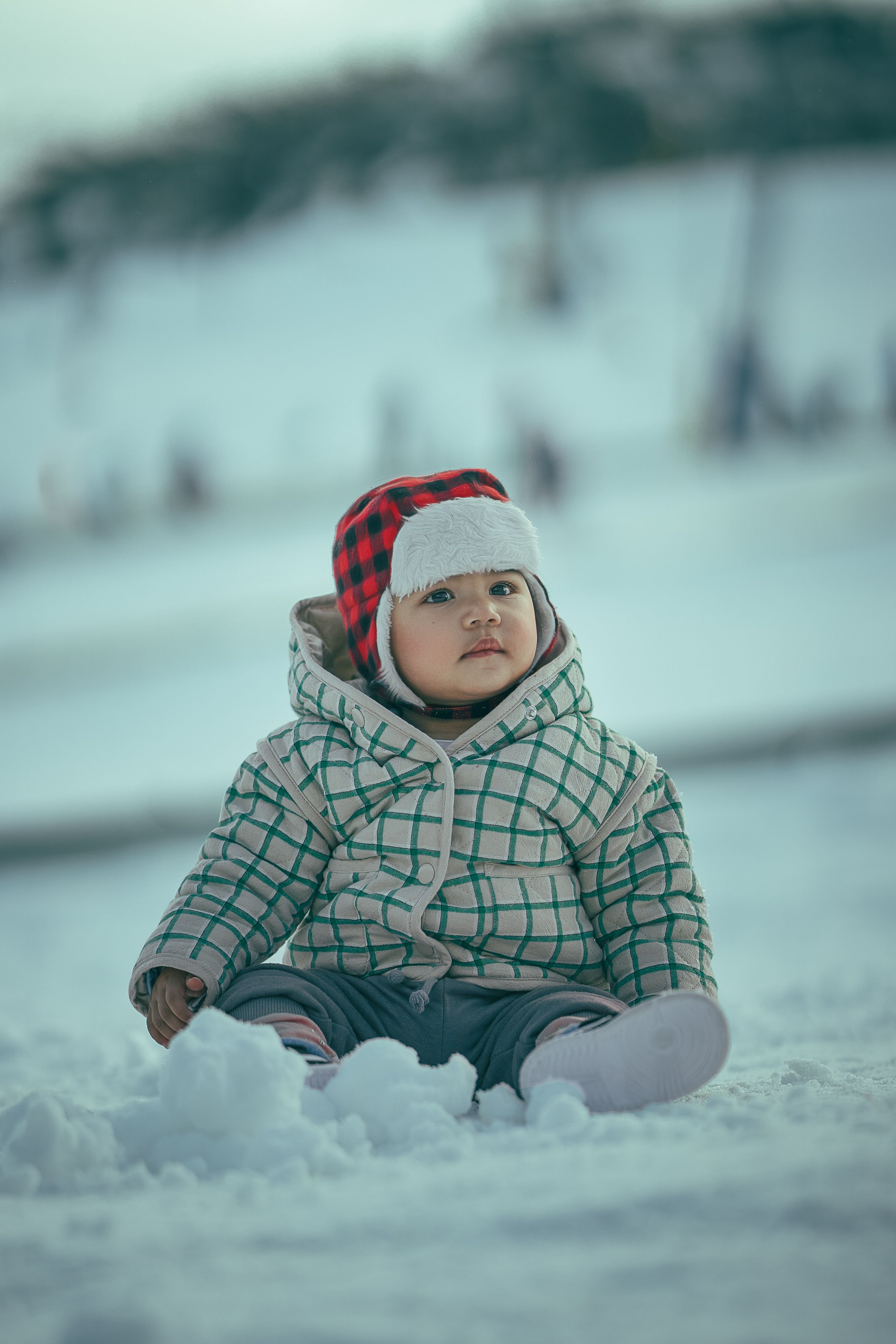 Baby Playing in the Snow on the Slope · Free Stock Photo