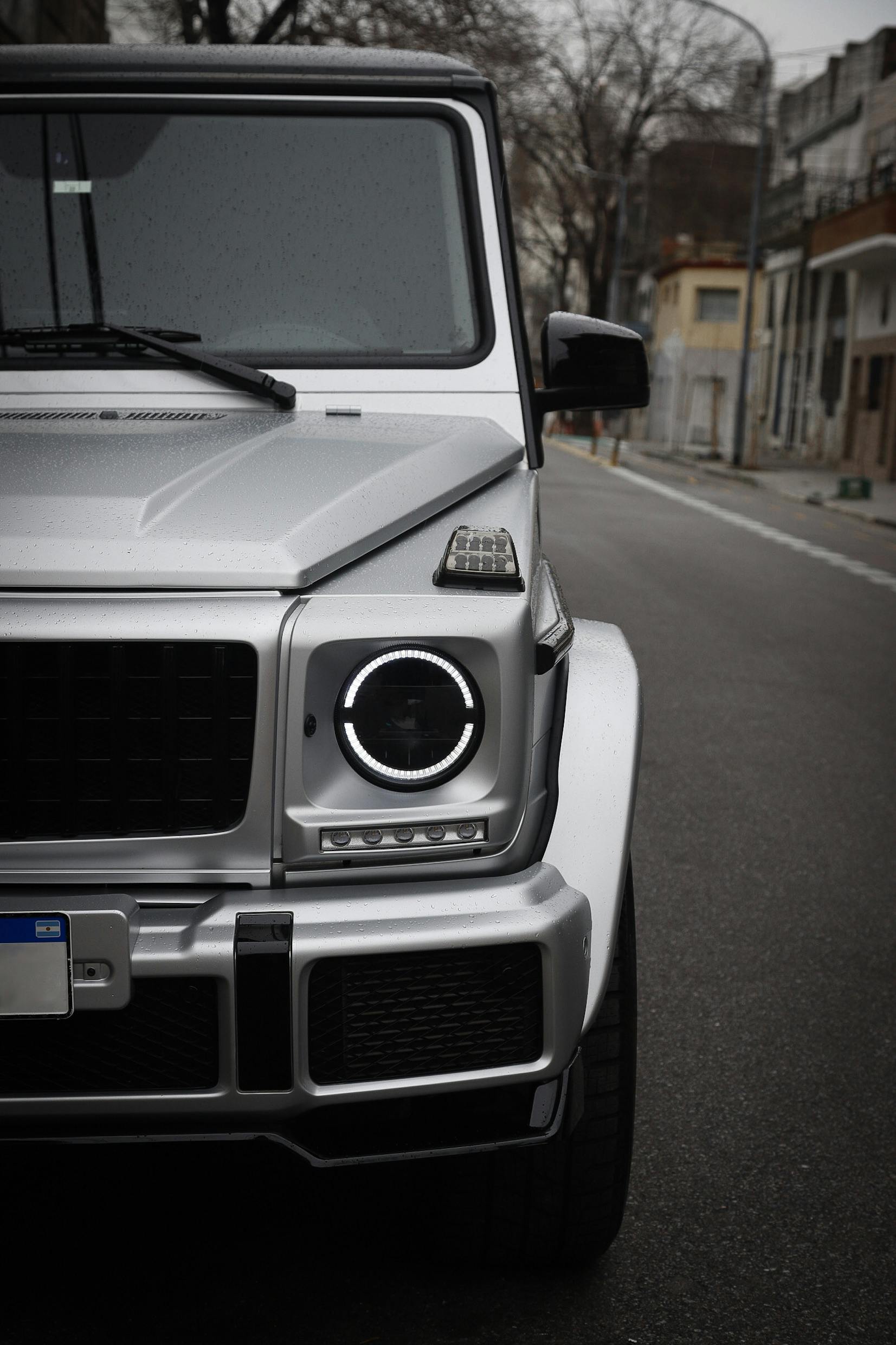 Silver Grey Mercedes-Benz G-Class Car Parked on a Street · Free Stock Photo