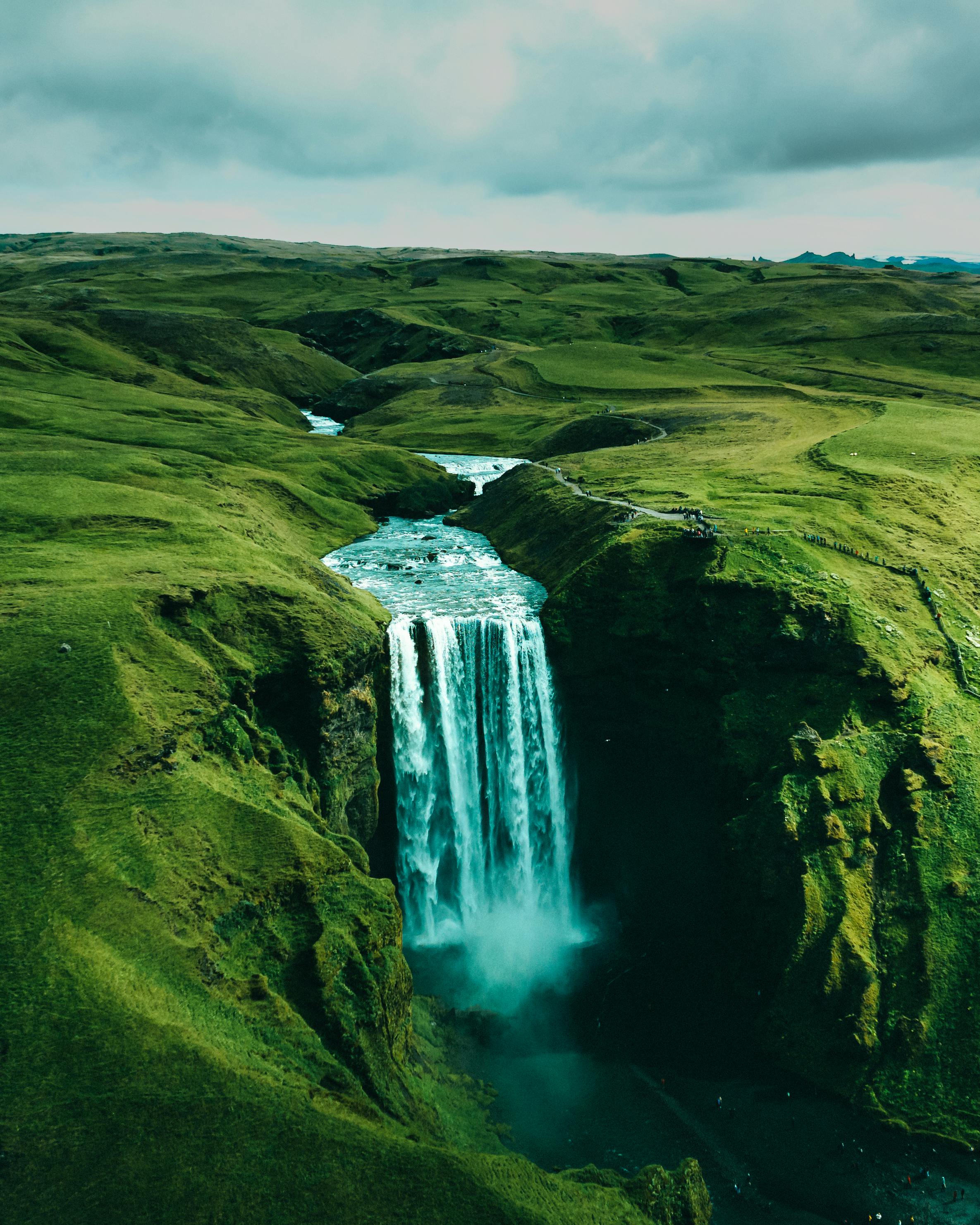 Aerial Photo of a Skogafoss Waterfall in Iceland · Free Stock Photo