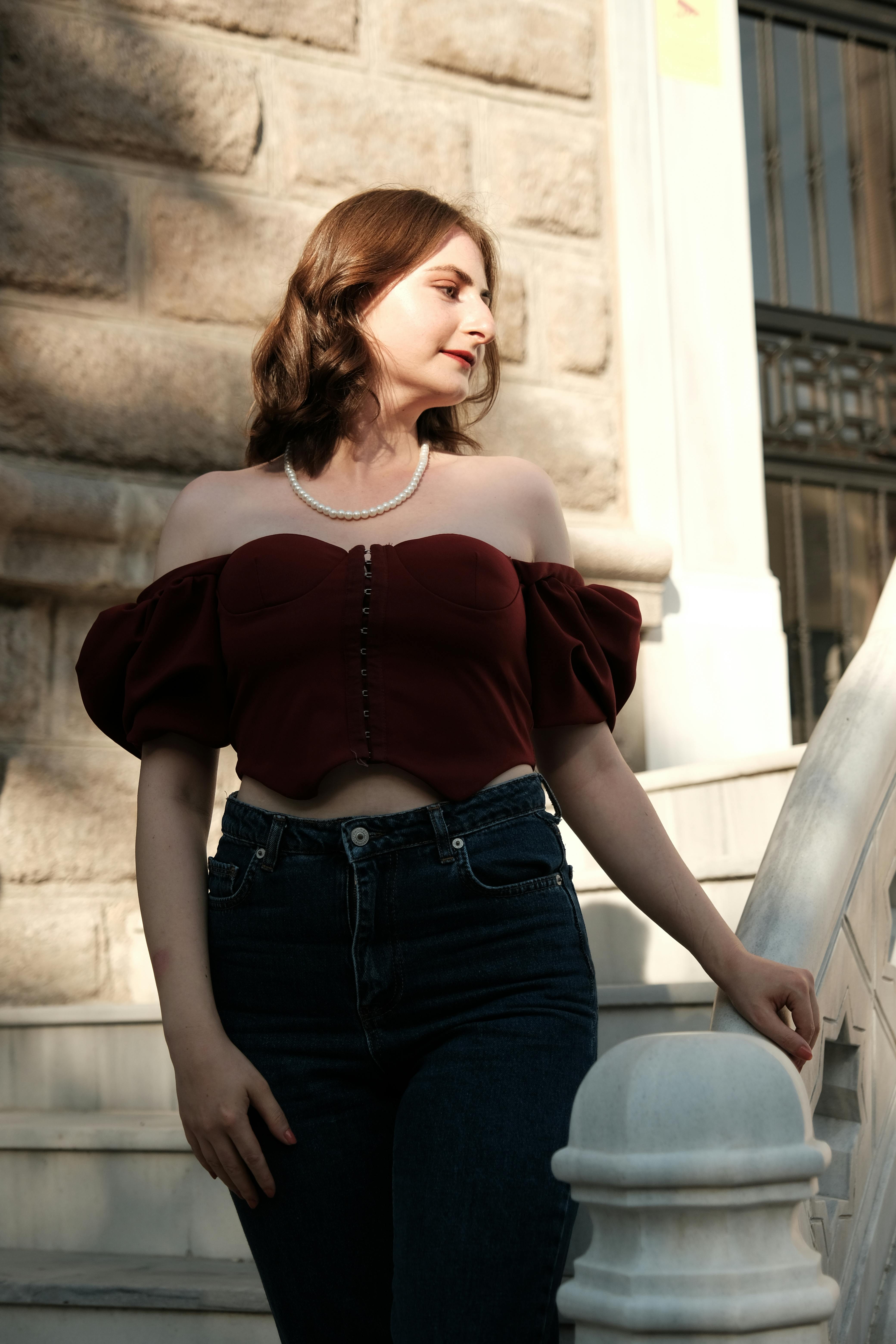 Portrait of Woman Standing by Wall · Free Stock Photo