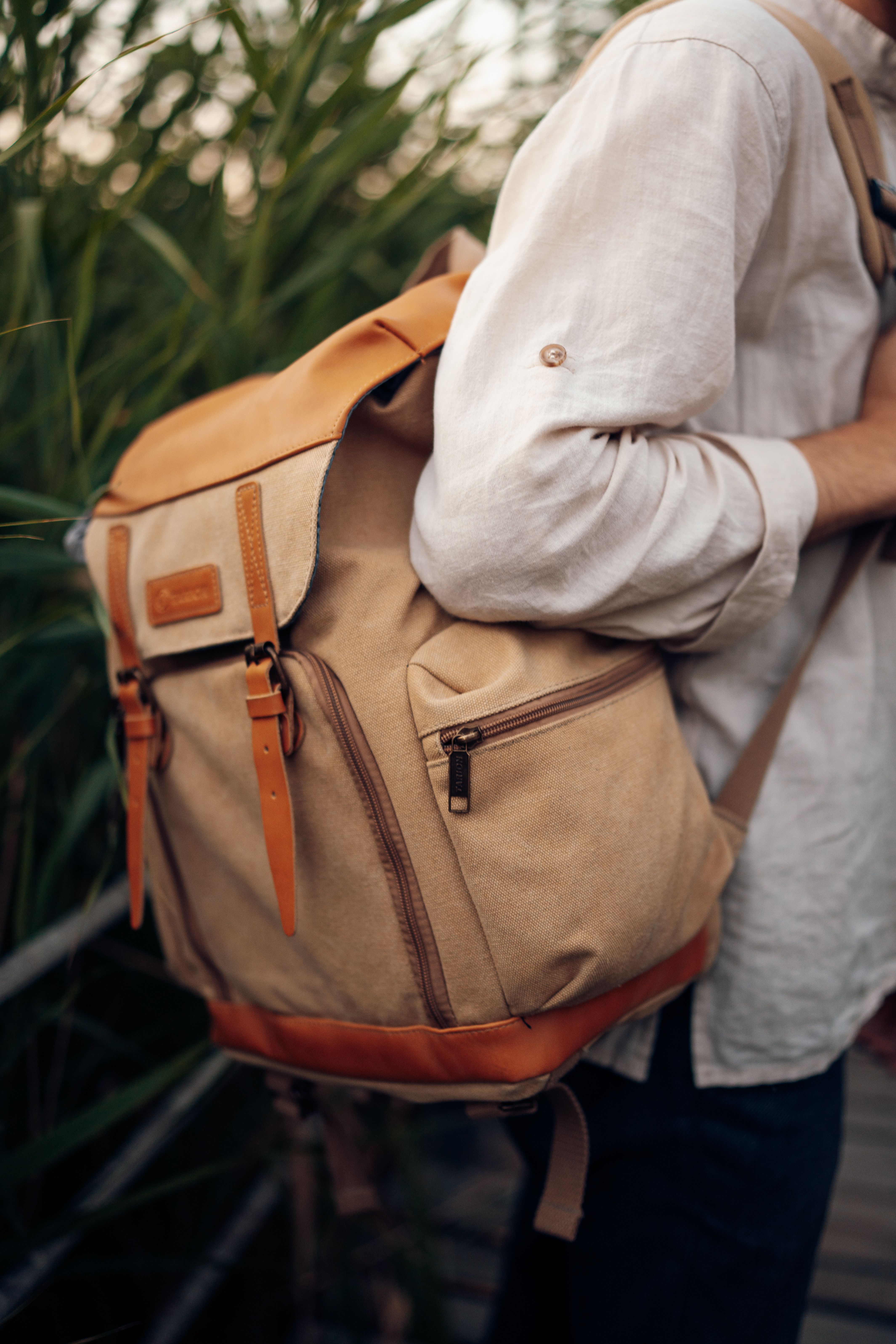 Person in Shirt and with Backpack · Free Stock Photo