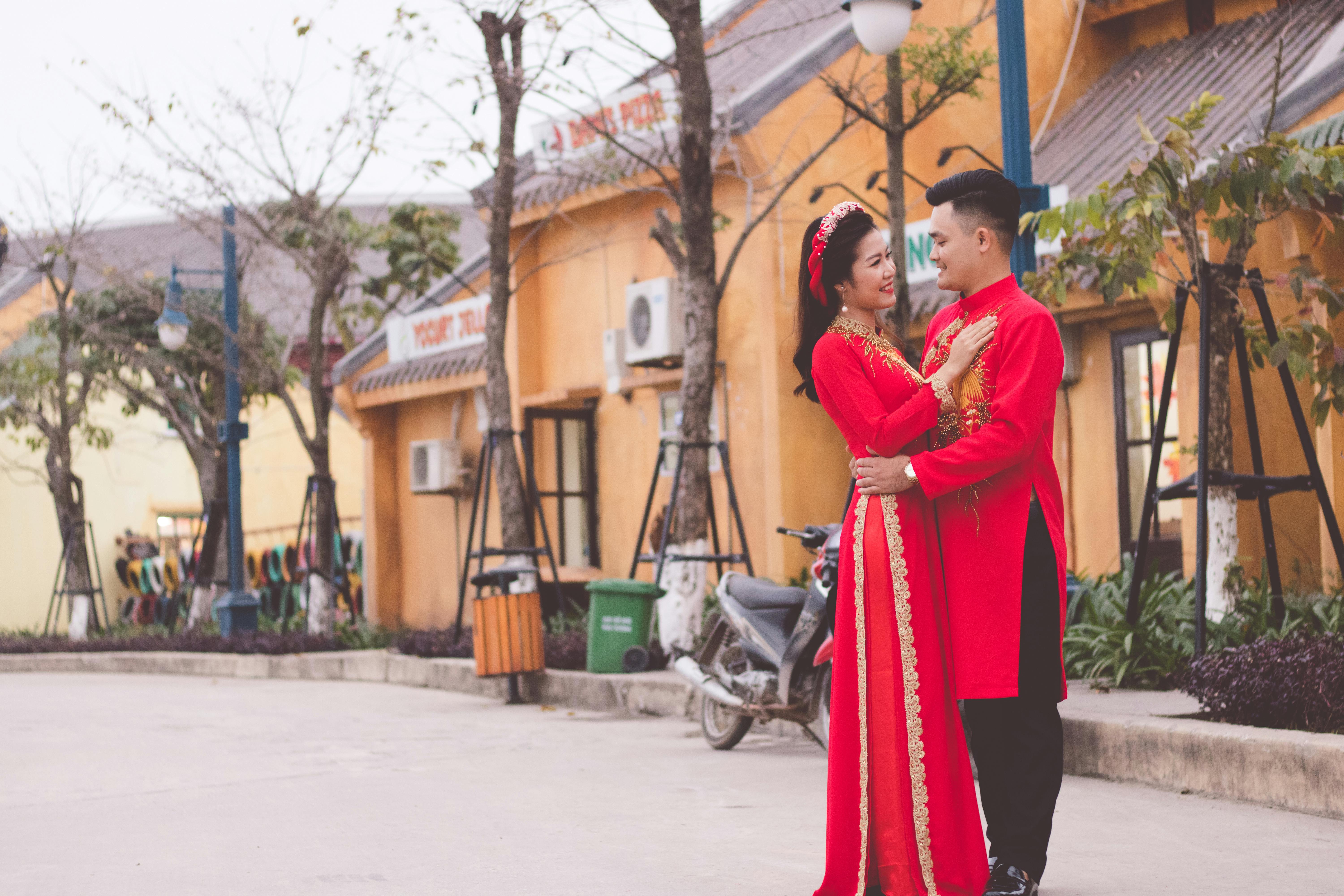Women's Red and Black Sari Dress · Free Stock Photo