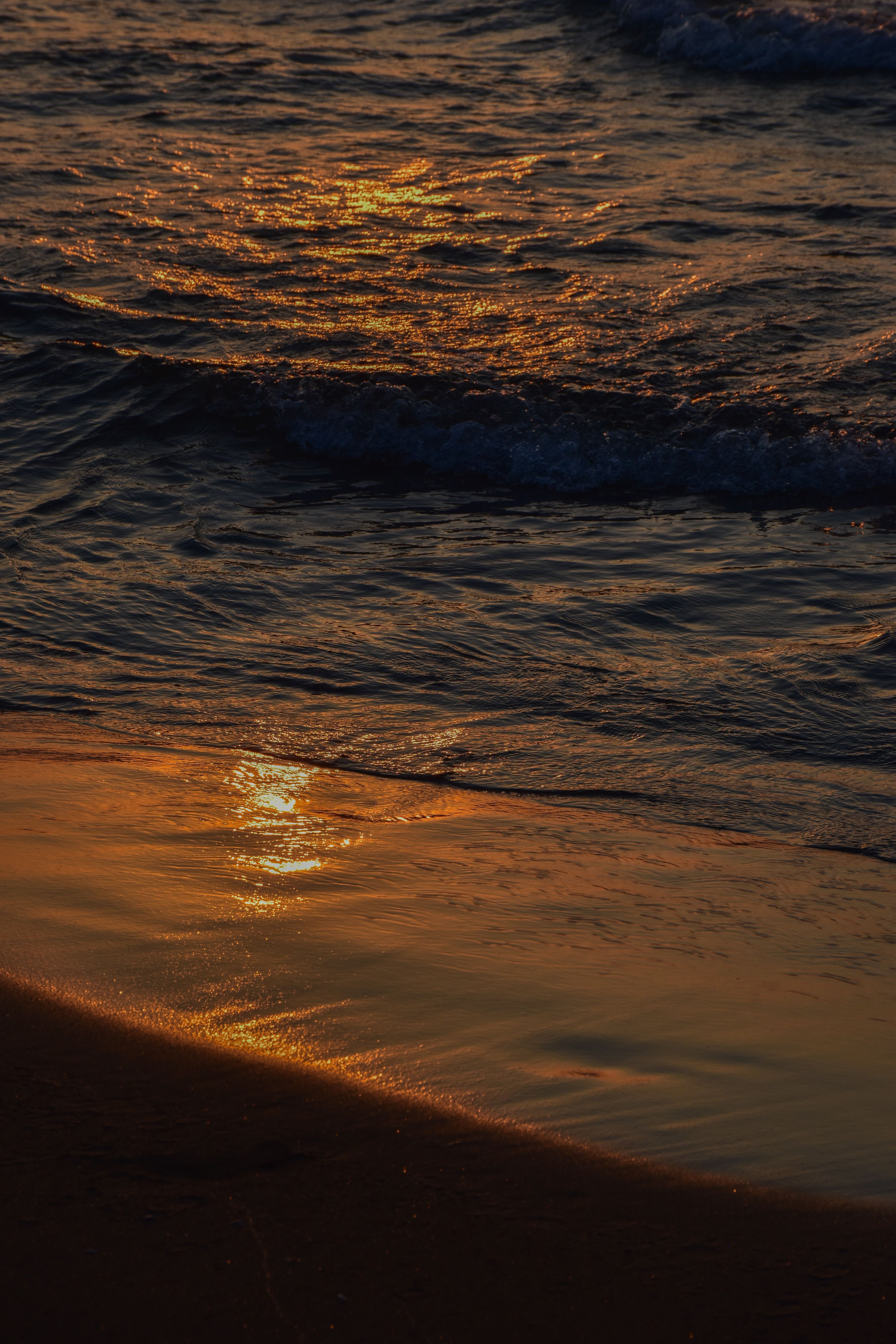 Reflection of Sunset in Wet Sand on Ocean Shore · Free Stock Photo