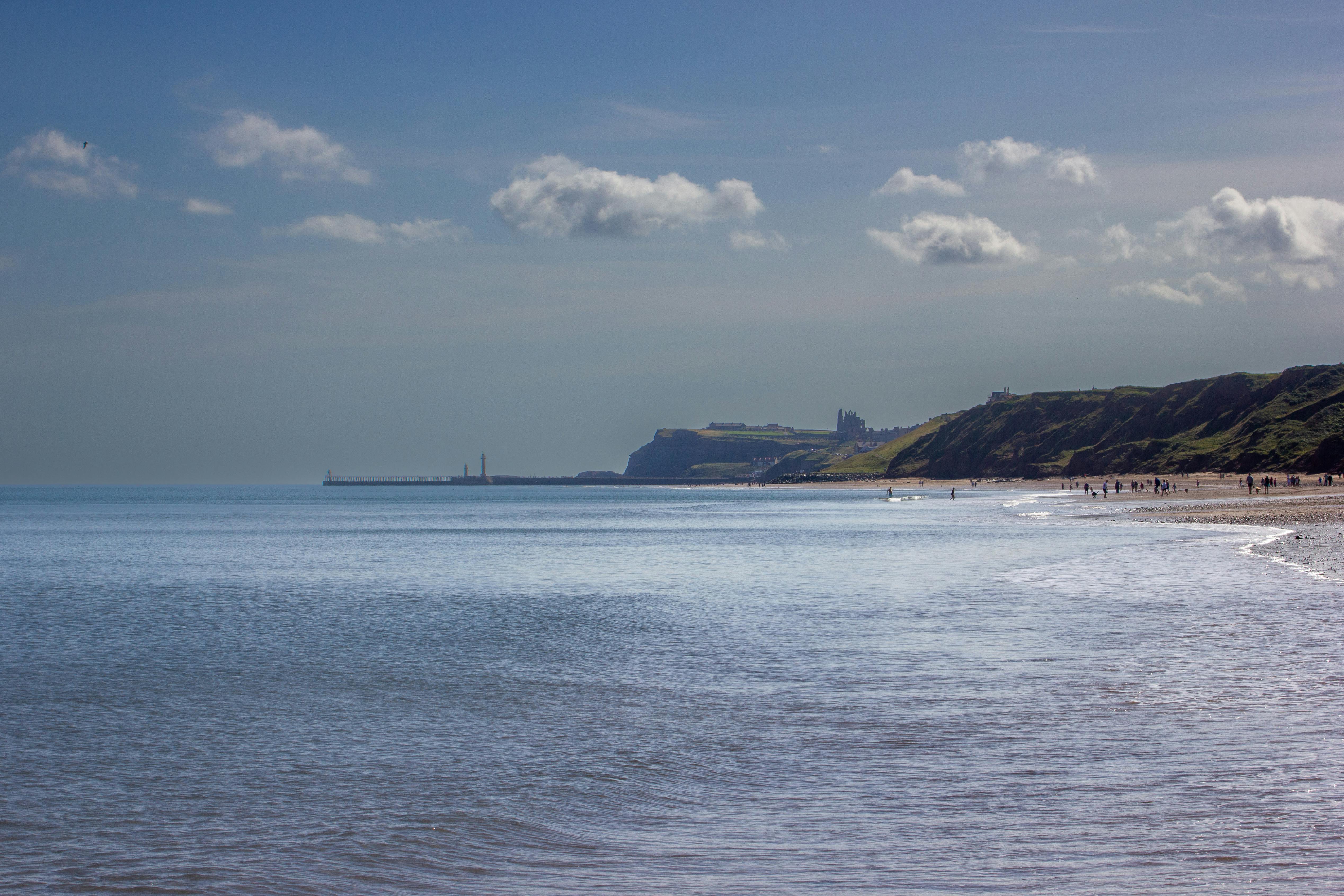 Whitby seen from Sandsend Beach, England · Free Stock Photo