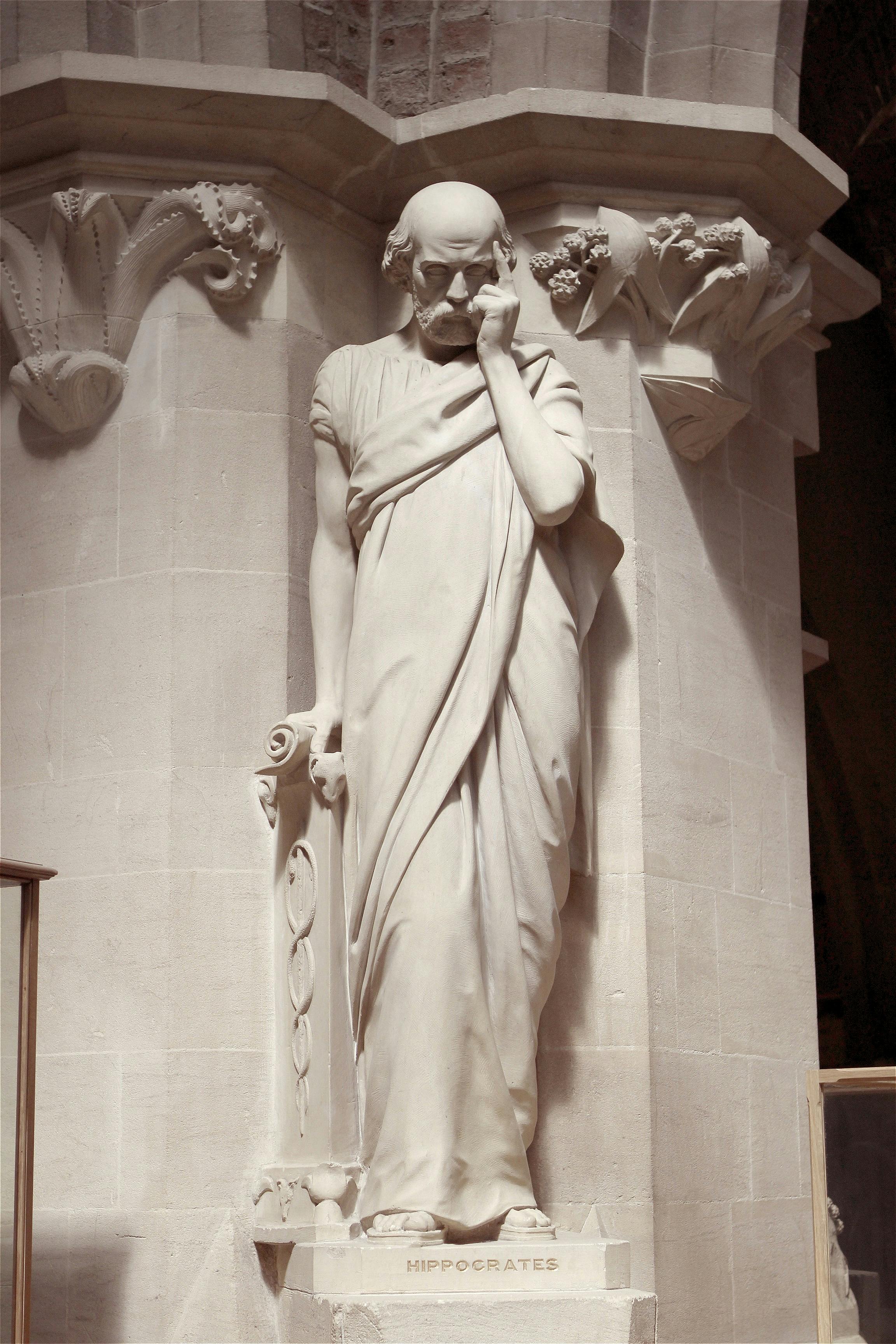 Statue of Hippocrates of Kos on the Facade of the Oxford University ...