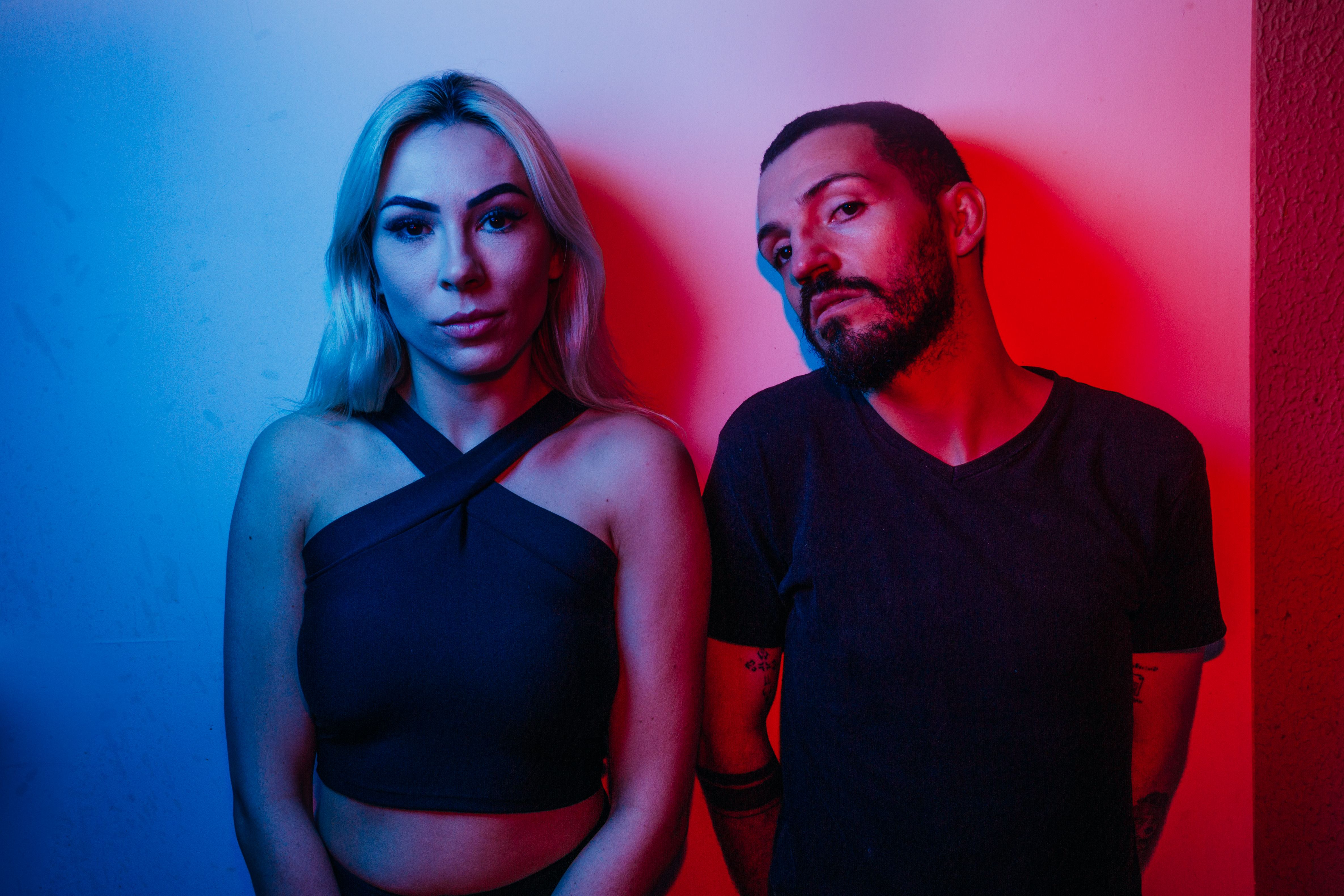 Dual Lighting Effect on a Portrait of a Couple · Free Stock Photo
